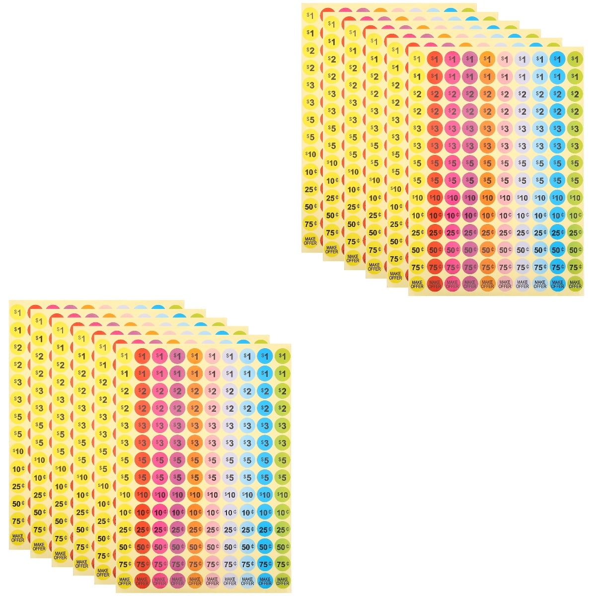 Set of 2 Colored Dot Stickers Pricing Label Retail Store Clearance ...