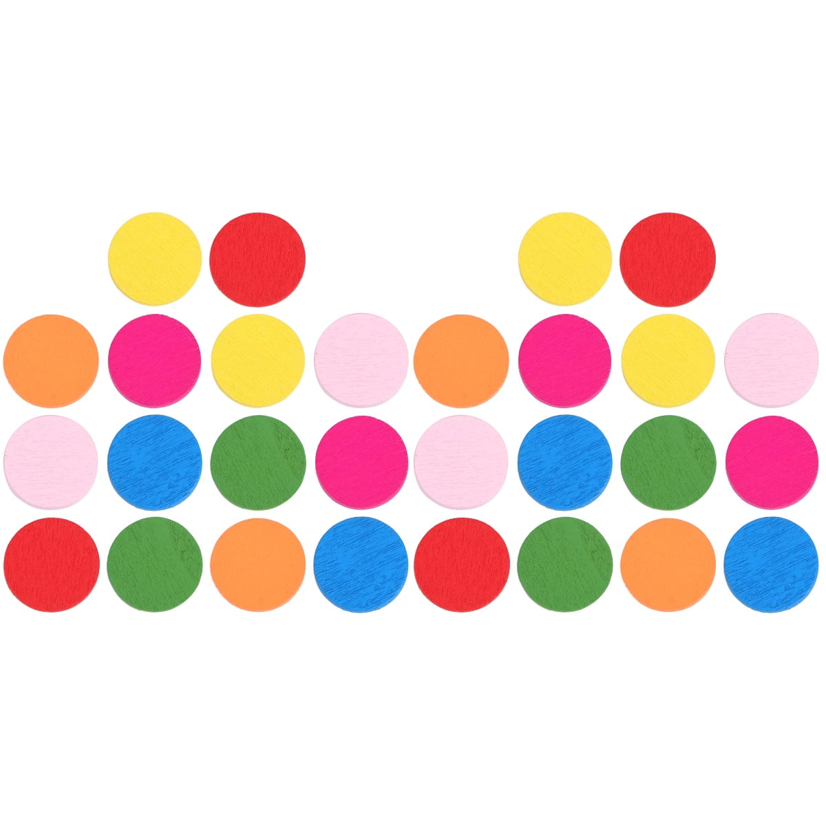 Set of 2 Colorful Wood Disc DIY Round Math Cubes Ten Frame Building ...