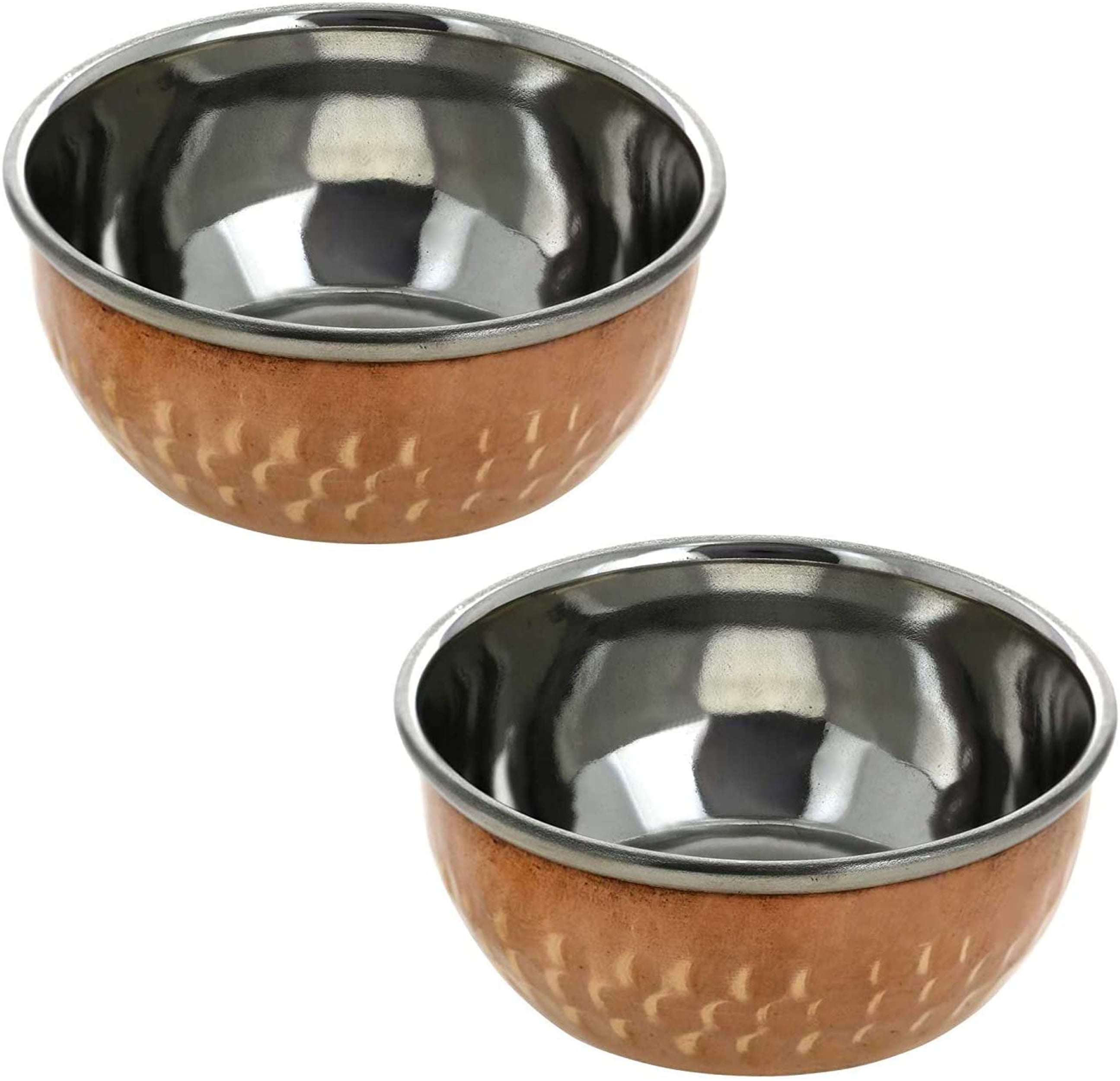 Set of 2 - Copper Stainless Steel Tableware - Dishes Serving Bowl for ...