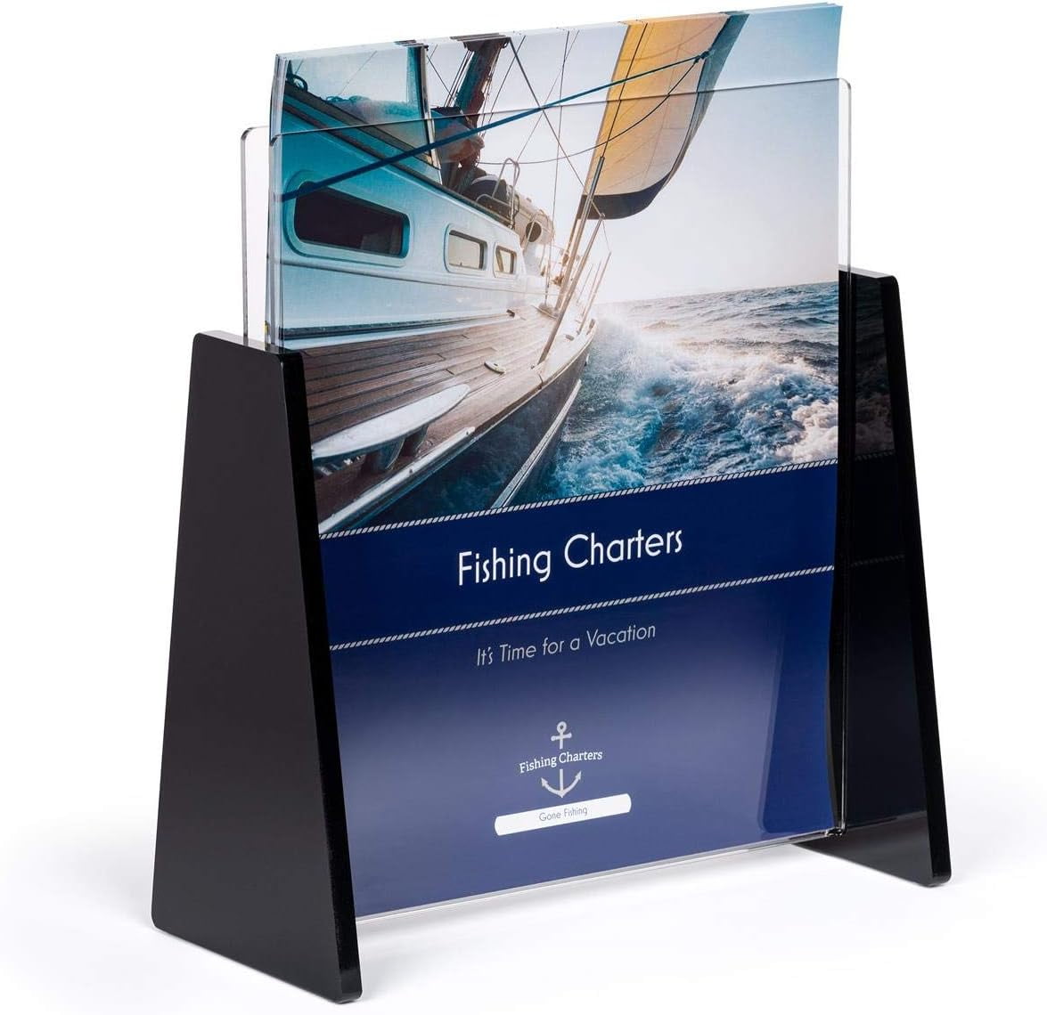 Set of 2, Countertop Magazine Stand for 8.5x11 Catalogs, Single Pocket ...