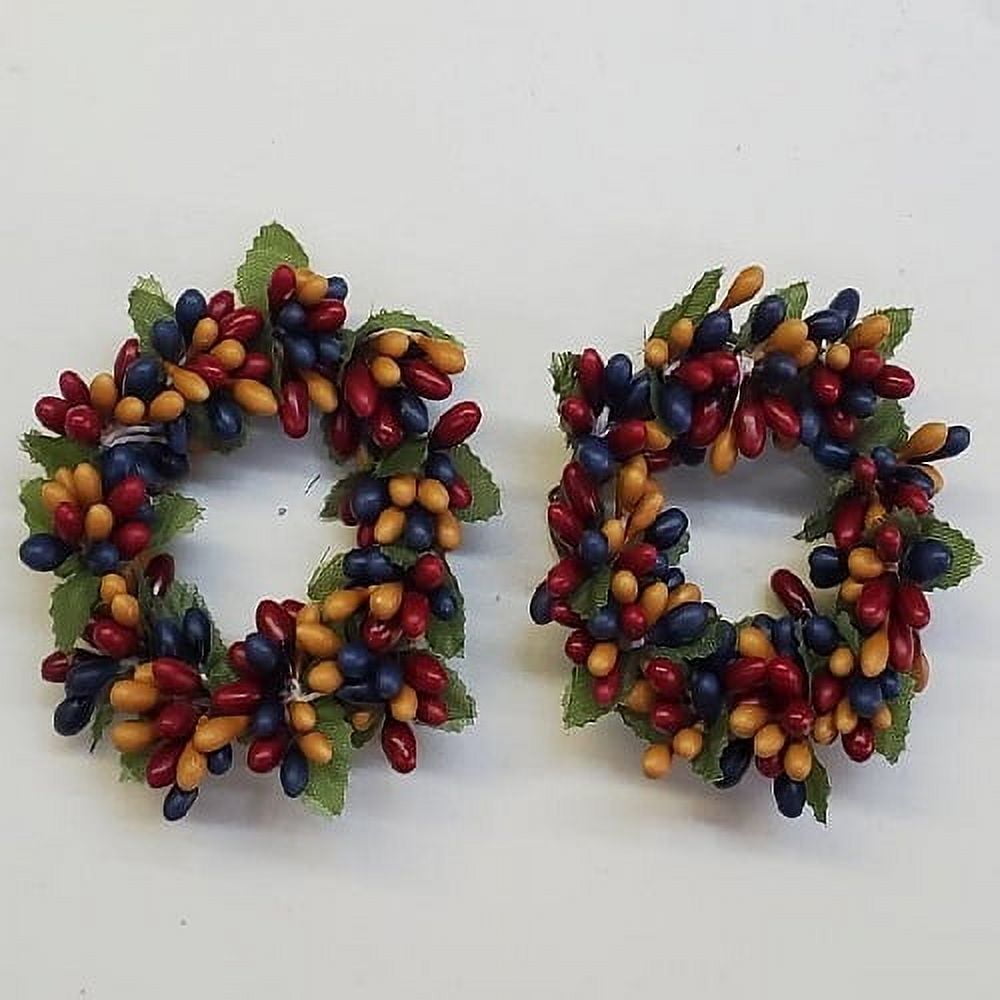 Set of 2 Country Primitive Patriotic Pip Berry Candle Rings 1.5 ...