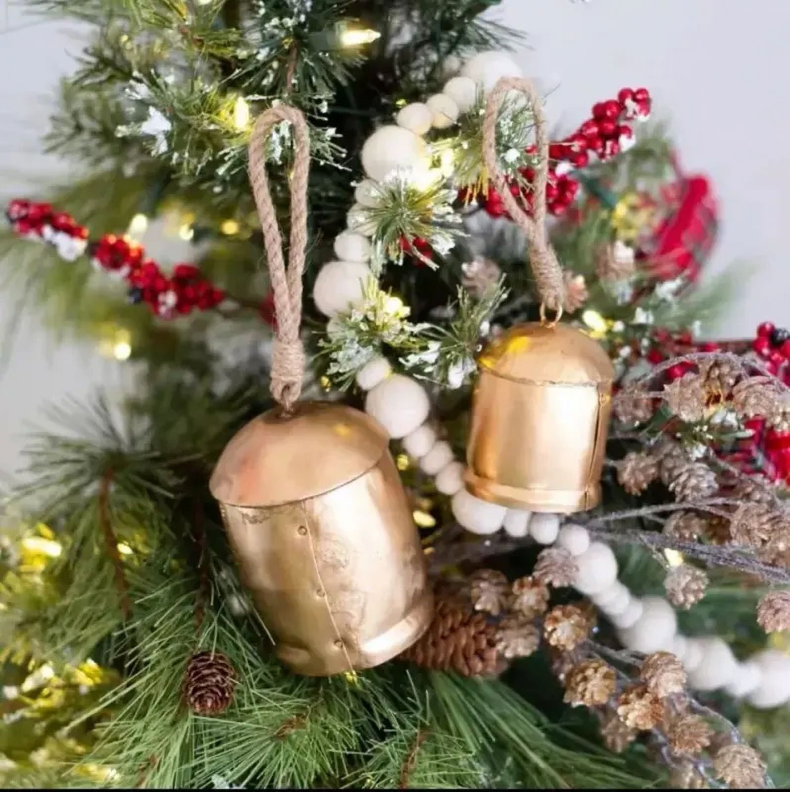 Set of 2 Cow Bells Harmony Hanging Décor Bells On Rope Handmade Christmas Gift - Walmart.com