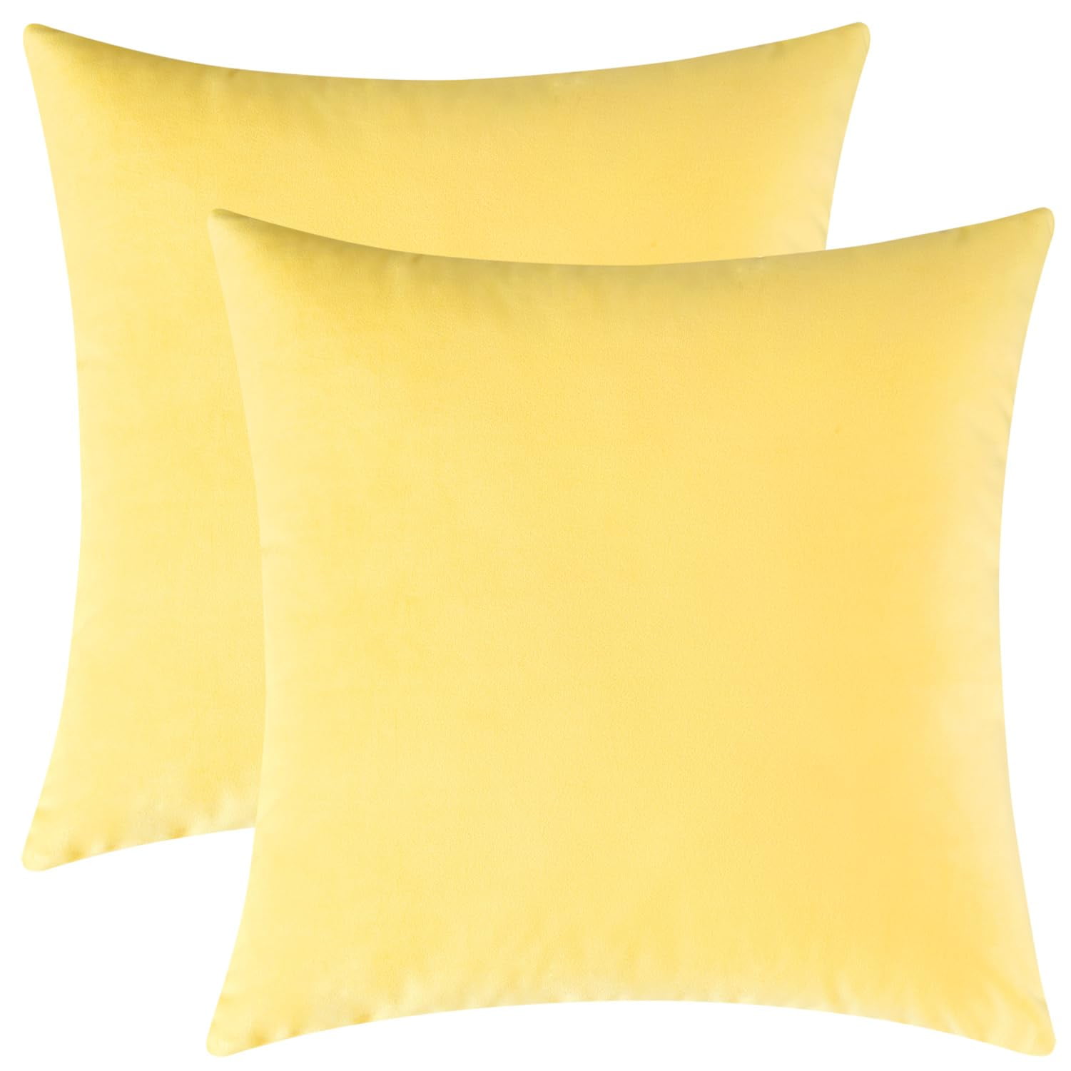 Set of 2 Cozy Velvet Square Decorative Throw Pillow Covers for Couch ...