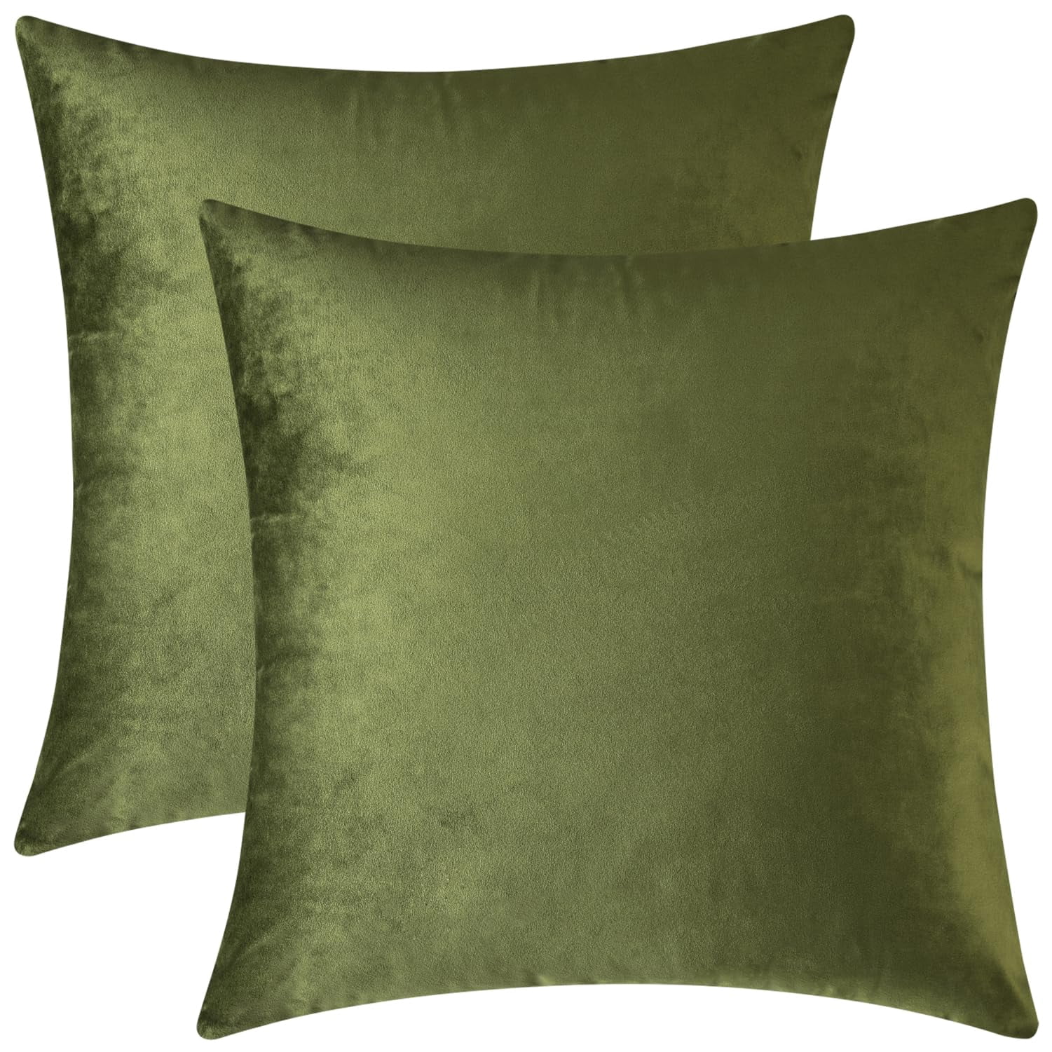 Set of 2 Cozy Velvet Square Decorative Throw Pillow Covers for Couch ...