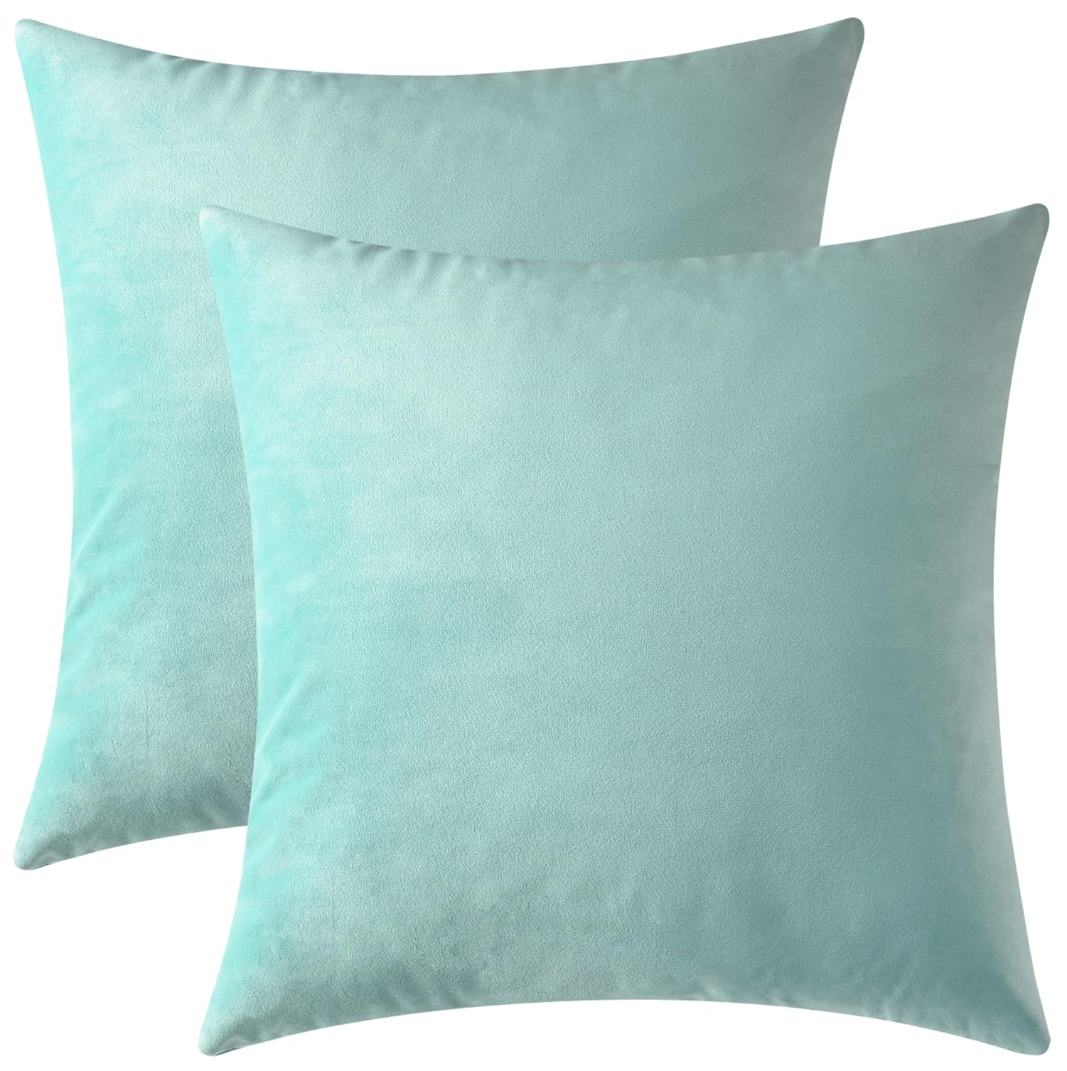 Set of 2 Cozy Velvet Square Decorative Throw Pillow Covers for Couch ...