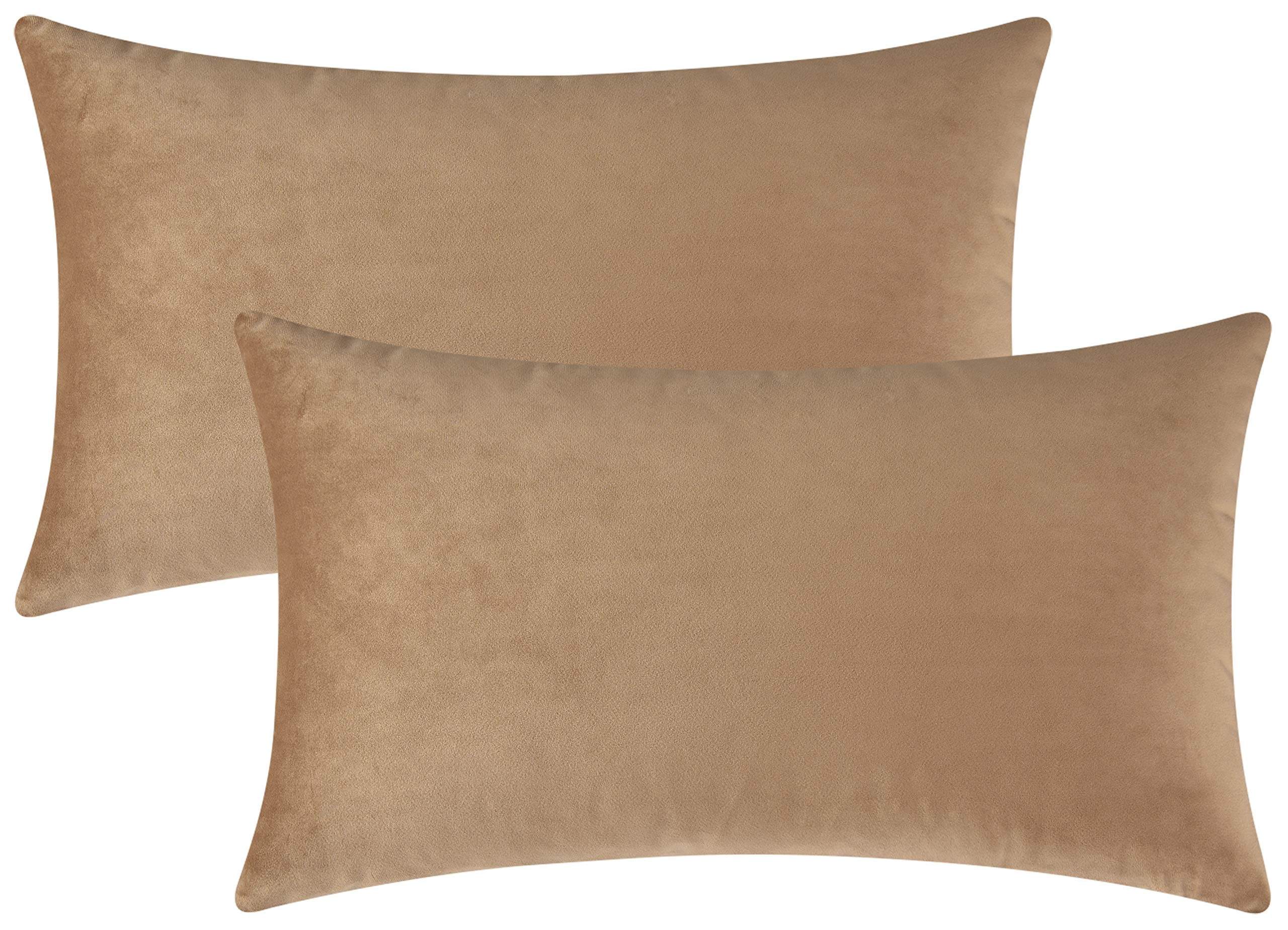 Set of 2 Cozy Velvet Square Decorative Throw Pillow Covers for Couch ...