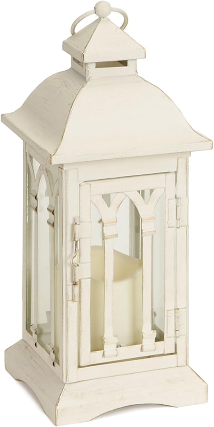 Set of 2 Cream Flameless LED Candle Lanterns 12.25" - Walmart.com