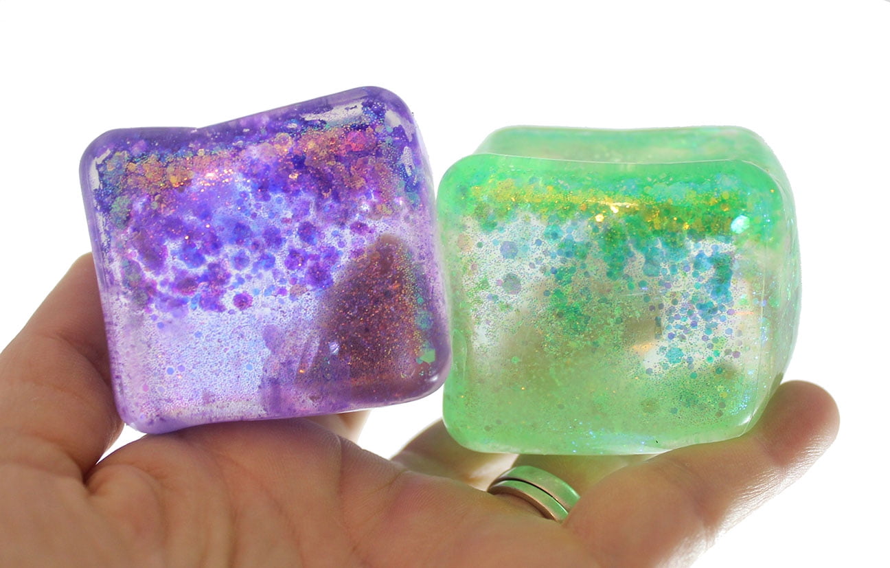 Set of 2 Cube Sugar Balls - Thick Glue/Gel Stretch Ball - Ultra Squishy ...