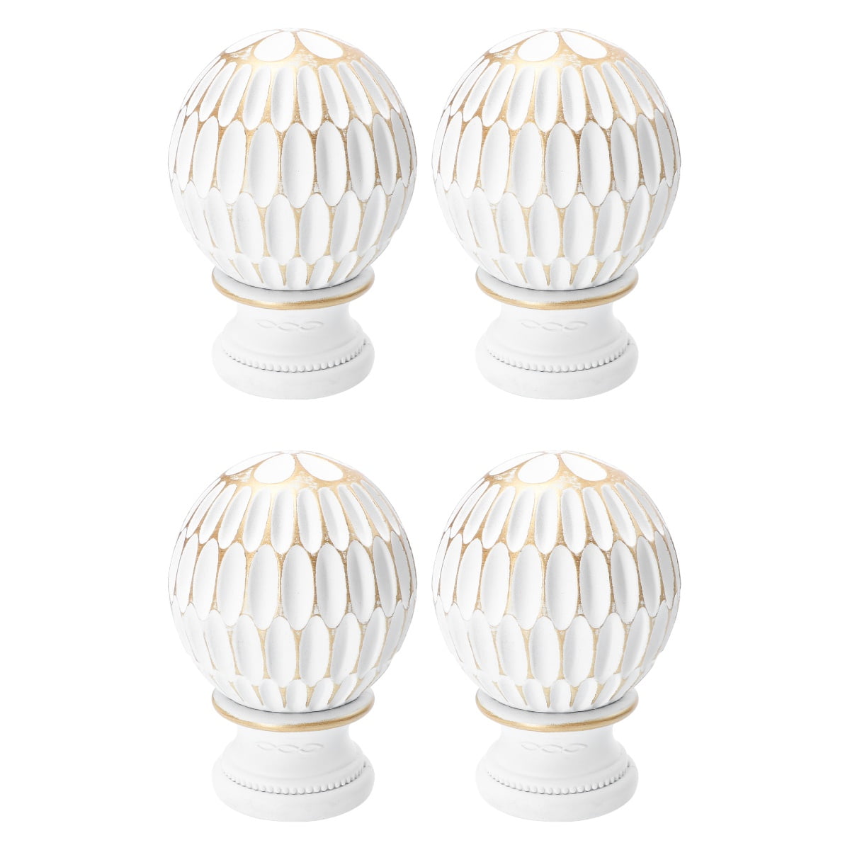 Set of 2 Curtain Ends Window Roman Head Curtain Rod Cap 10x10cm White ...