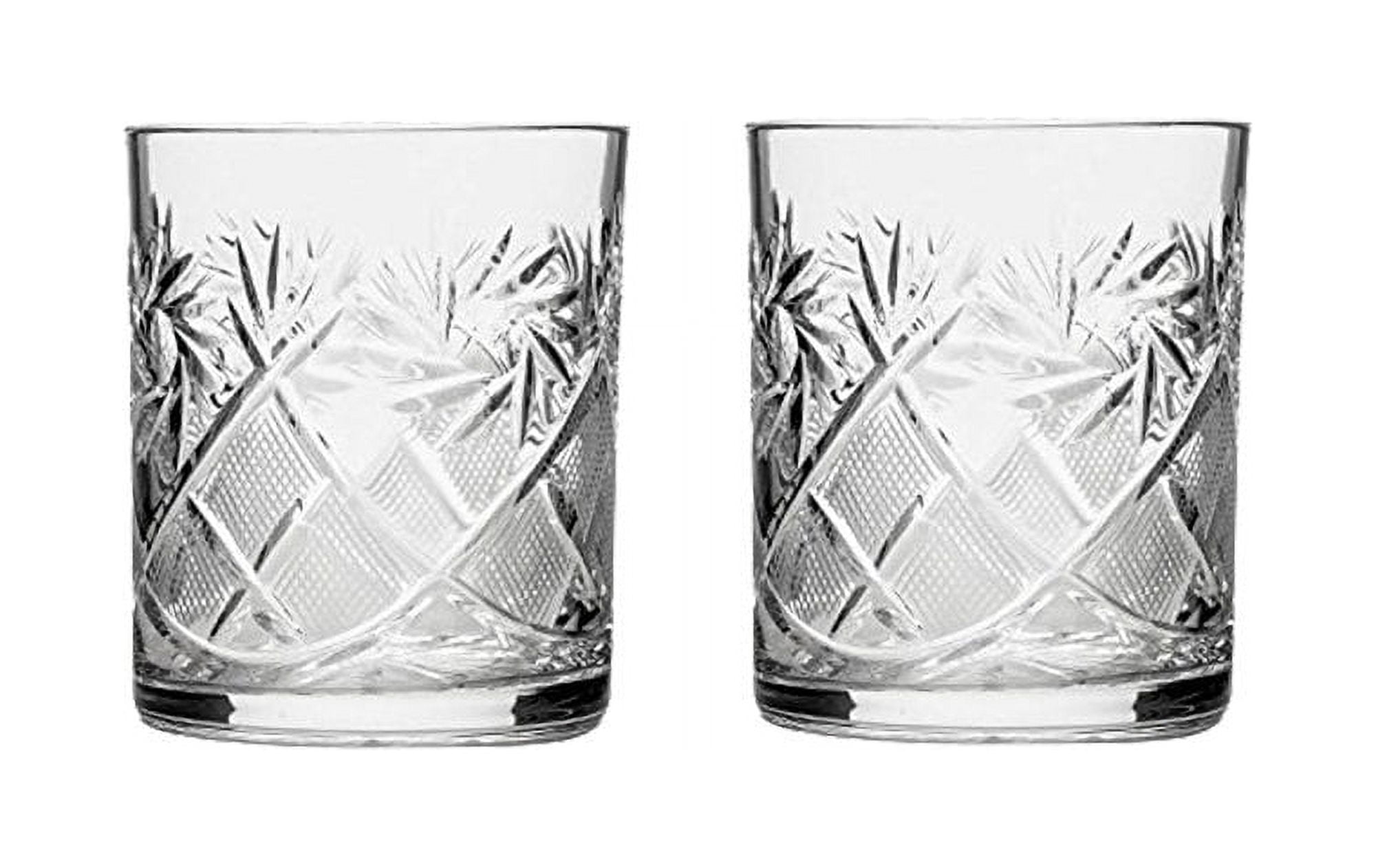 Set of 2 Cut Crystal Scotch Whiskey Whisky Rocks Glasses 11-oz, Old ...