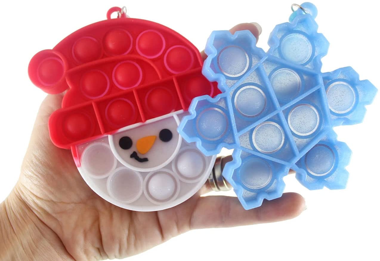 Set of 2 Cute Christmas Bubble Poppers - Snowman and Snowflake - Fidget ...