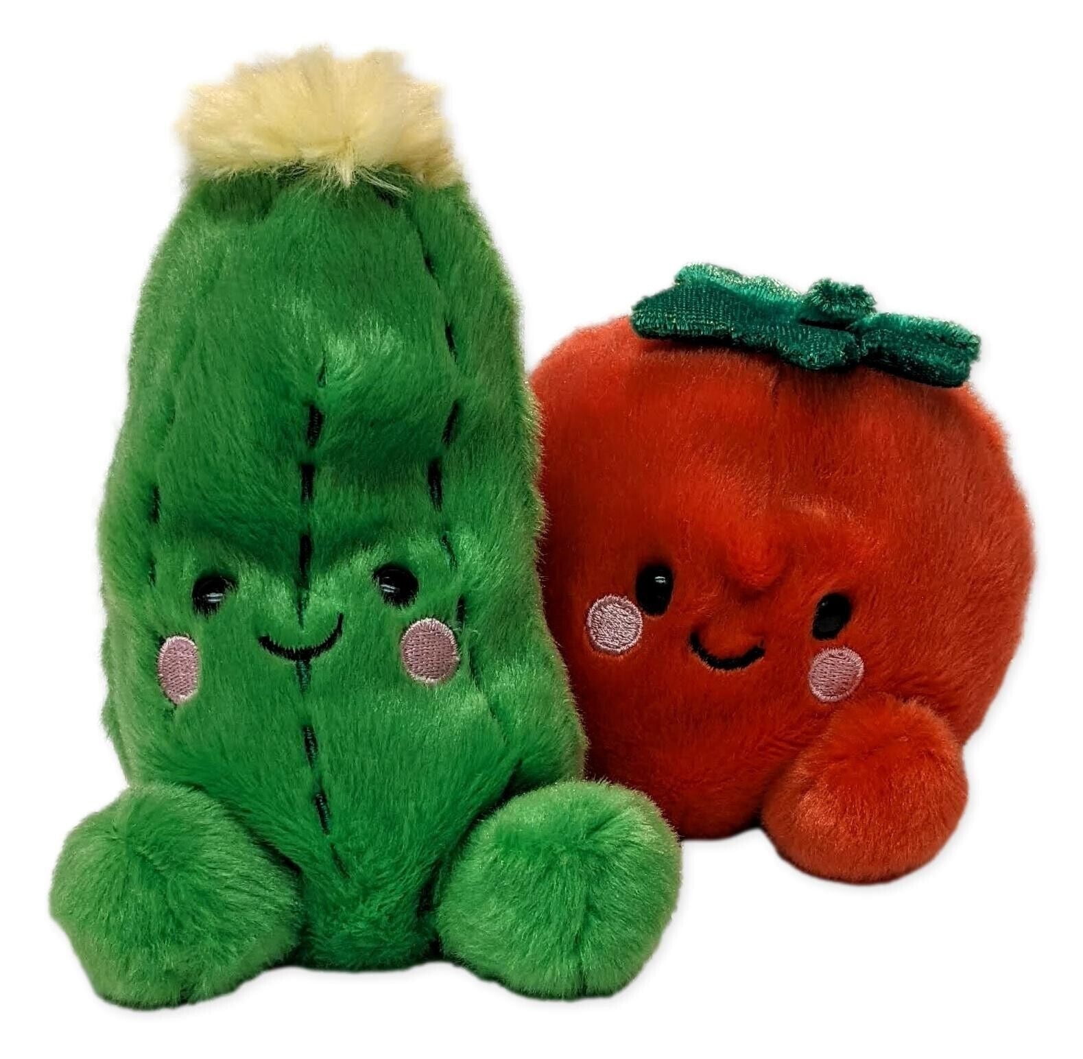 Set of 2 DILLIAN CUCUMBER & BOYD TOMATO Palm Pals 5" Stuffed Plush ...