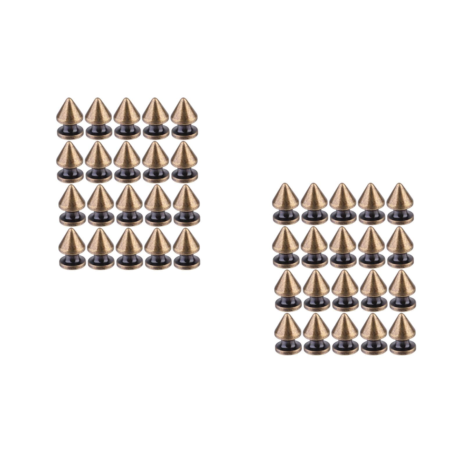 Set of 2 DIY Rivets Handicraft Spikes Accessories Gold Punk Clothes ...