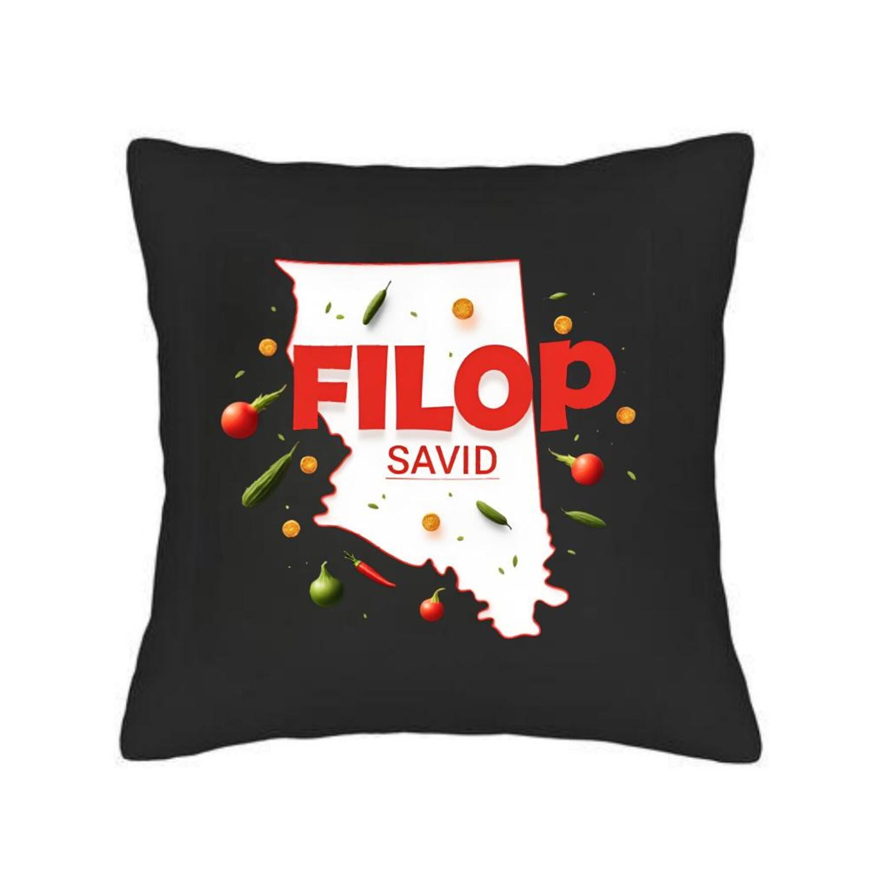 Set of 2 Decorative Throw Pillow Covers 18x18 - Black Background with ...