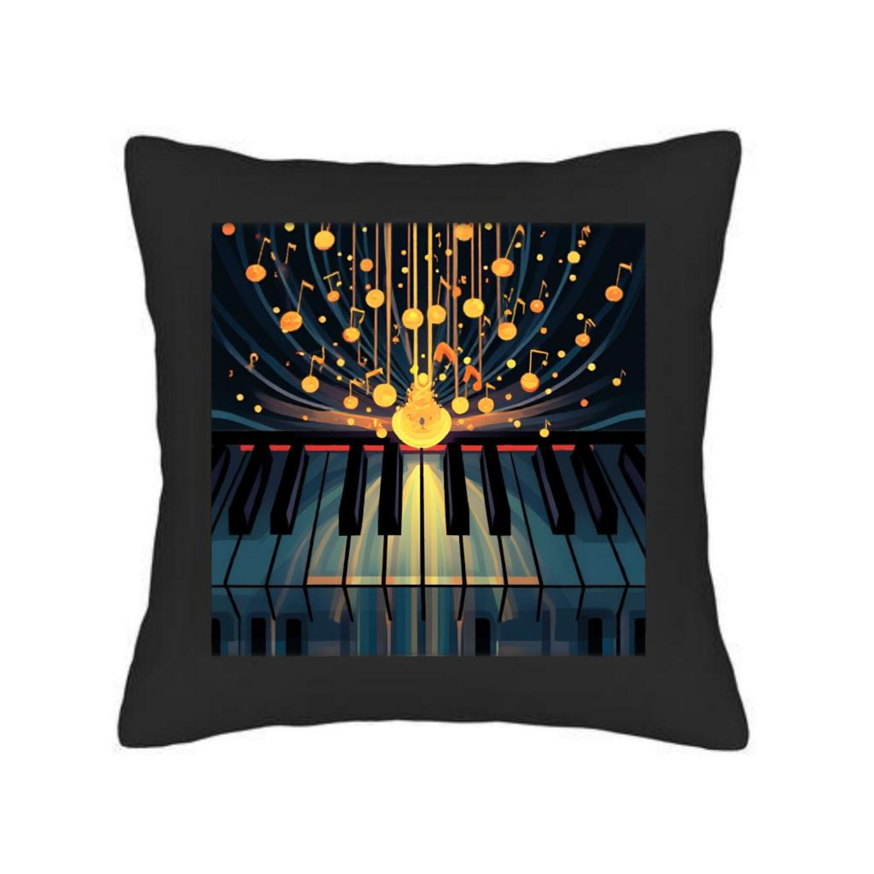 Set of 2 Decorative Throw Pillow Covers 18x18 - Stylized Piano Design ...