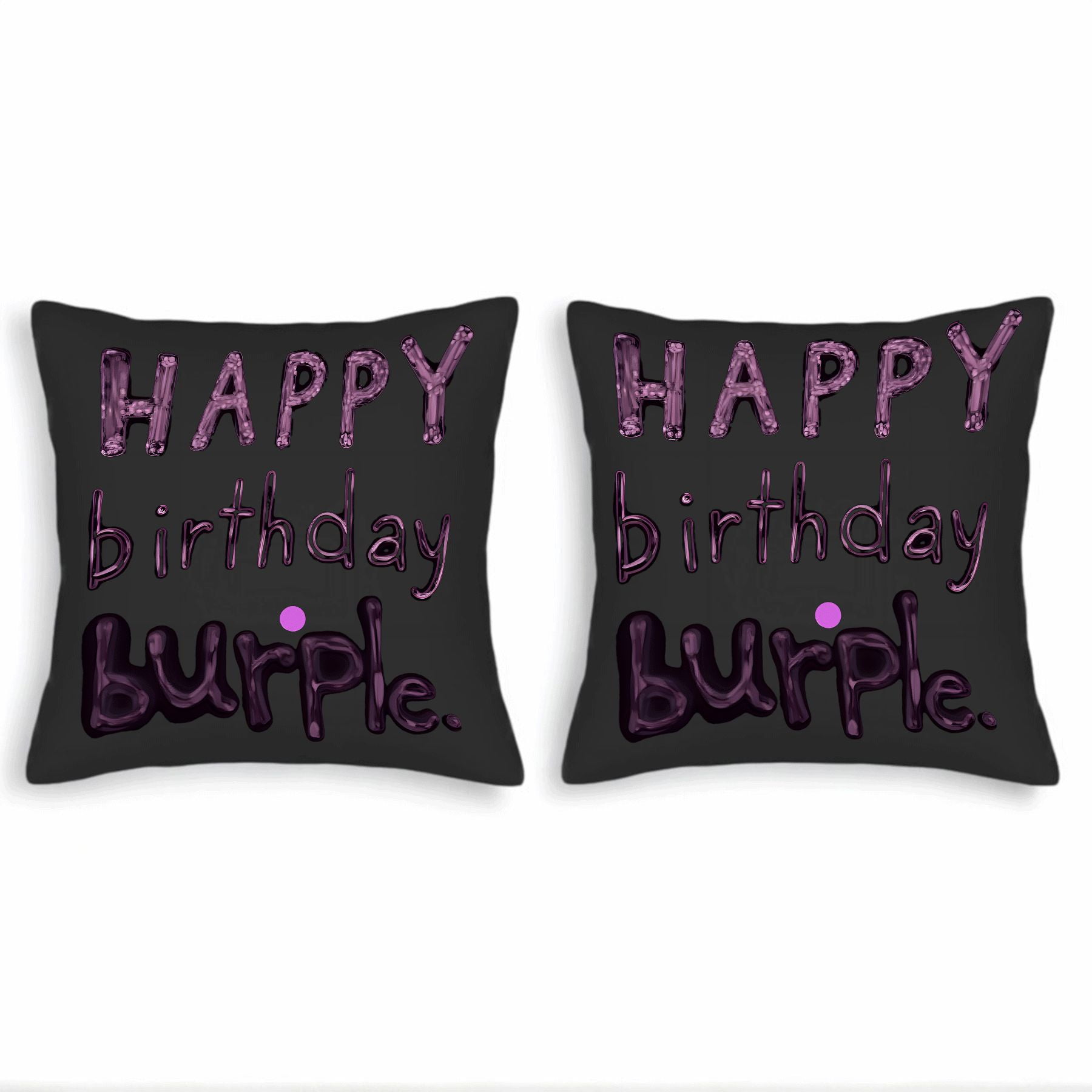 Set of 2 Decorative Throw Pillow Covers 18x18in - Black Background with ...