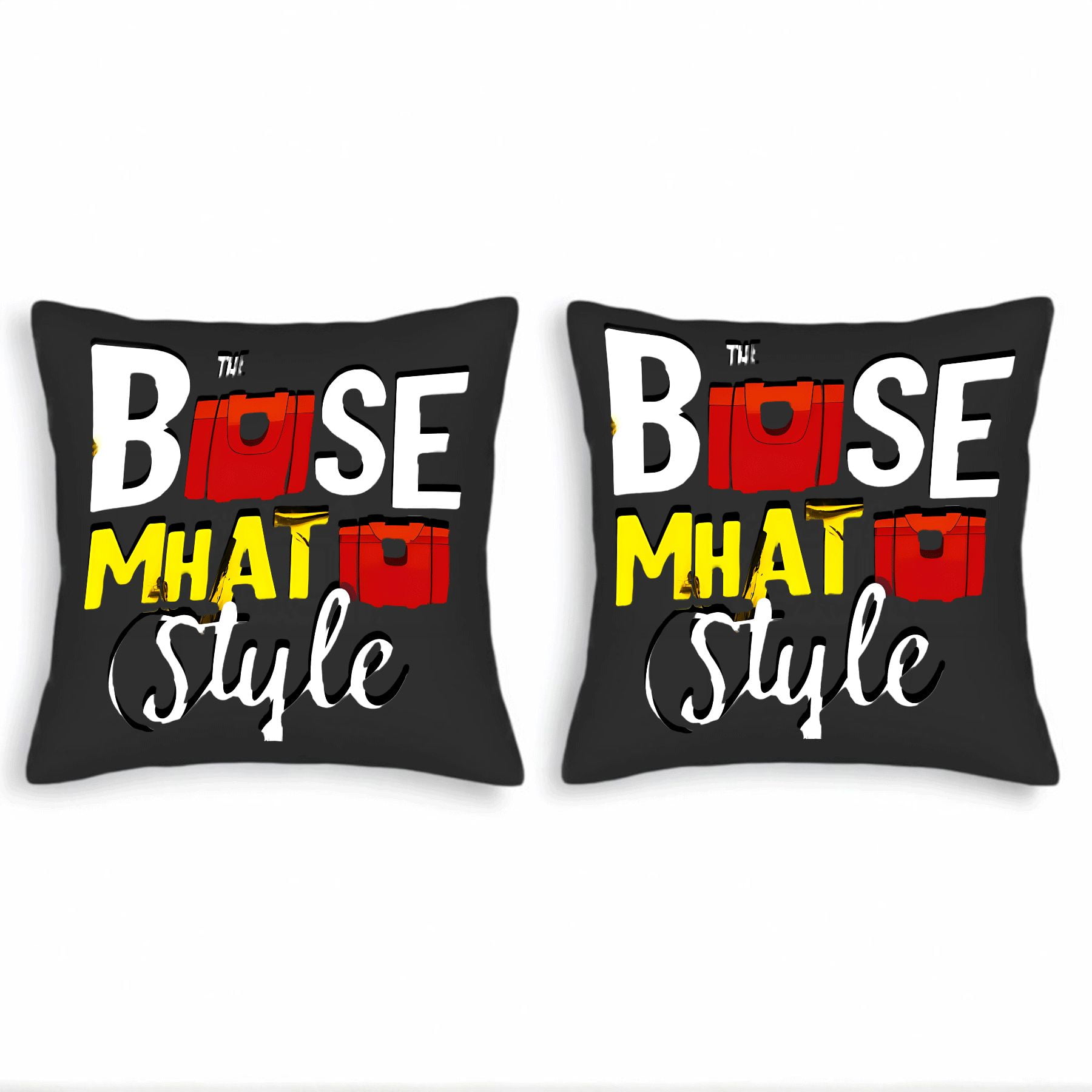 Set of 2 Decorative Throw Pillow Covers 18x18in - Modern Black ...