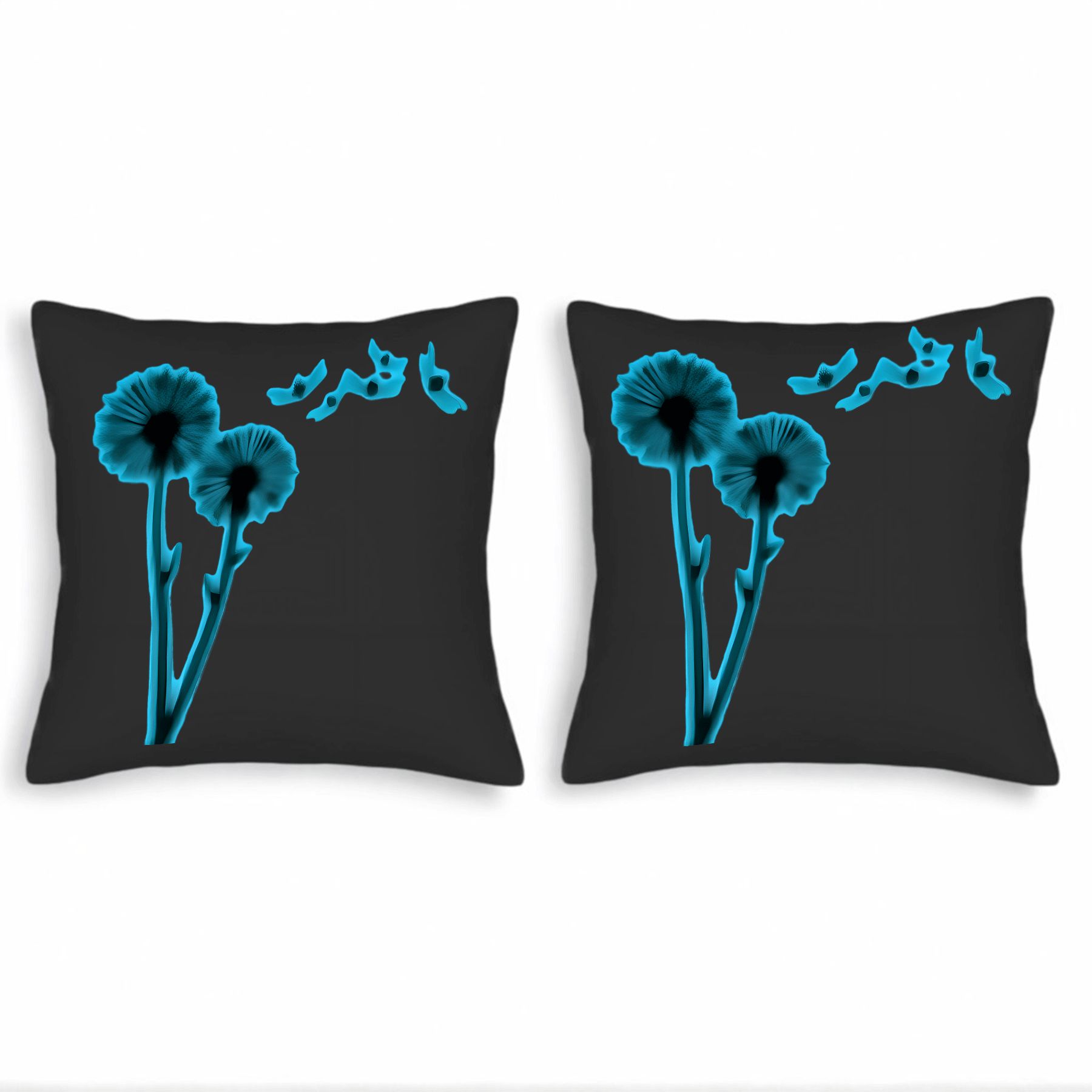 Set of 2 Decorative Throw Pillow Covers 18x18in - Modern Black ...