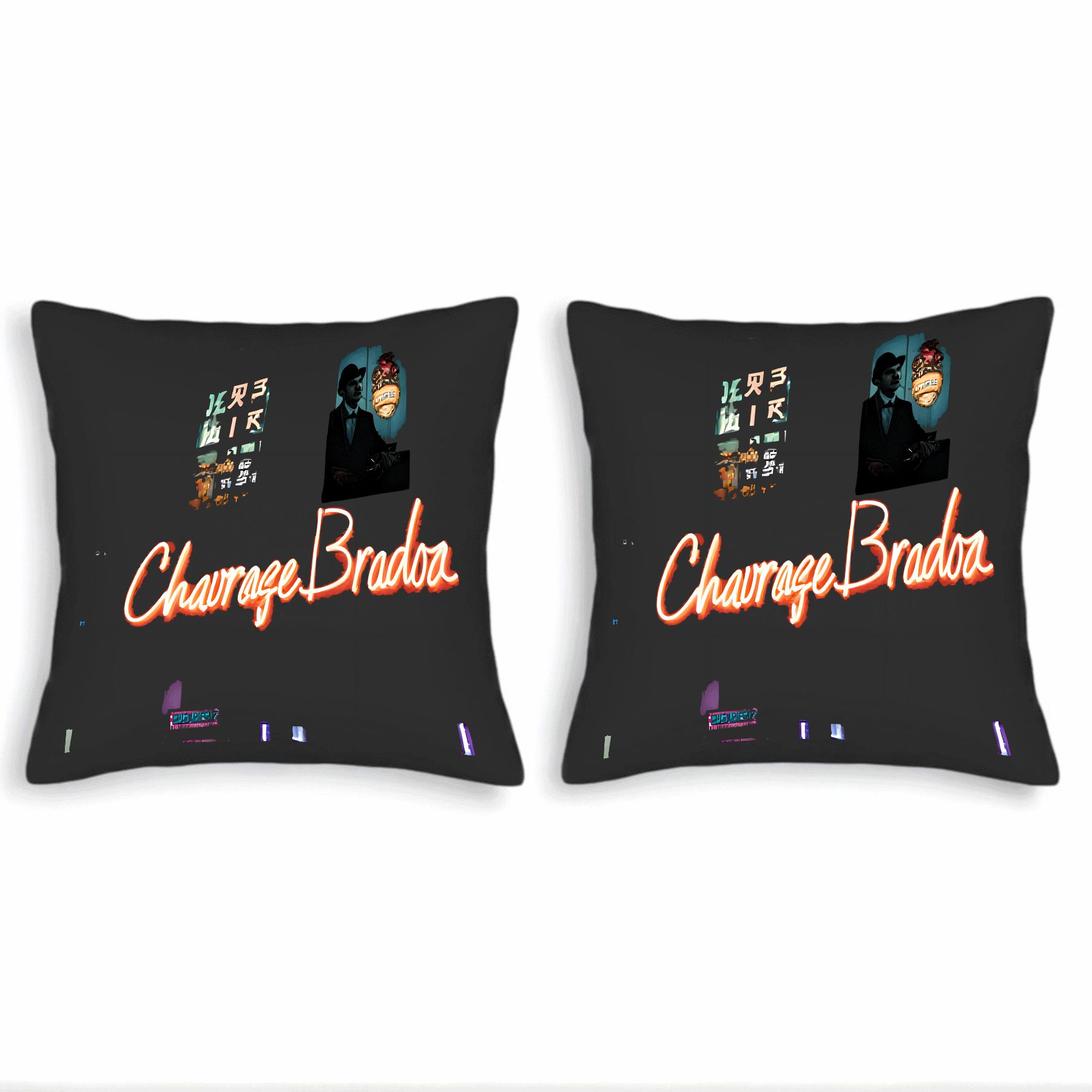 Set of 2 Decorative Throw Pillow Covers 18x18in - Neon ' Chaurage Brada ...
