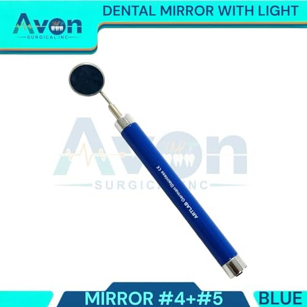 Set of 2 Dental Mouth Mirror Handles with Mirror Heads #4 + #5 - with ...