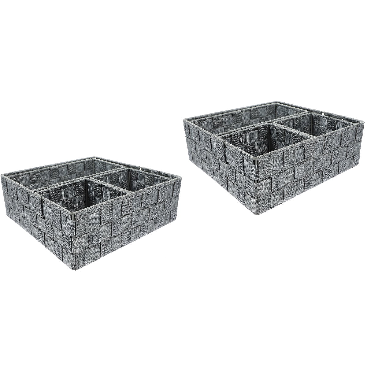 Set of 2 Desk Storage Organizers Bins Cubes Foldable Office Grey ...