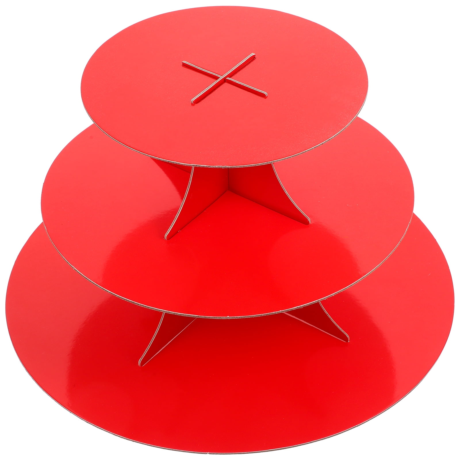 CIMAXIC Red 3 Tiers Multifunctional Cake Stand for Wedding and Party ...
