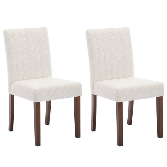 Set of 2 Dining Chairs, Modern Fabric Parsons Style High Back Kitchen ...