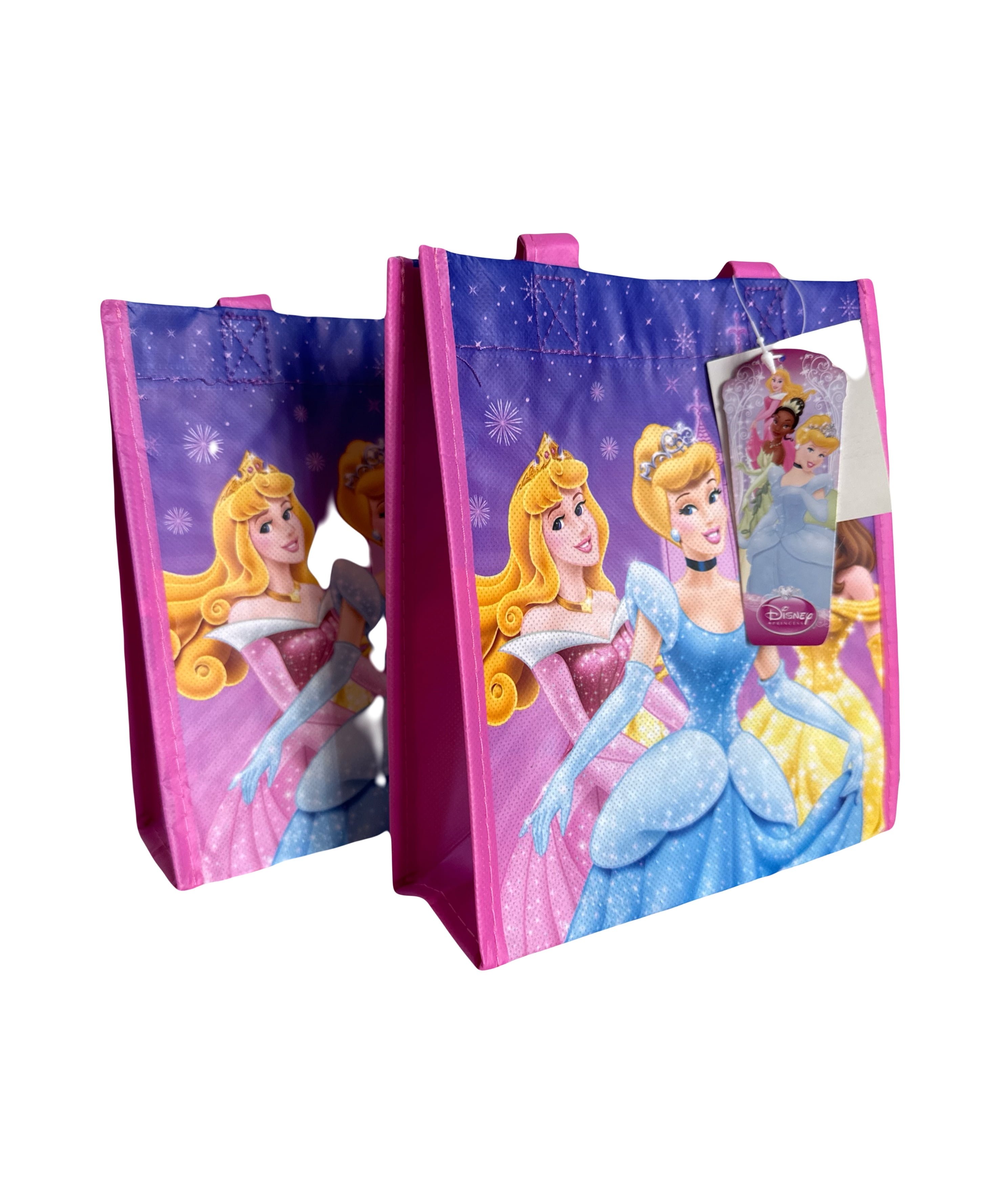 2pc Disney Princesses Gift Bag - Reusable Woven Tote Goodie Bags ...