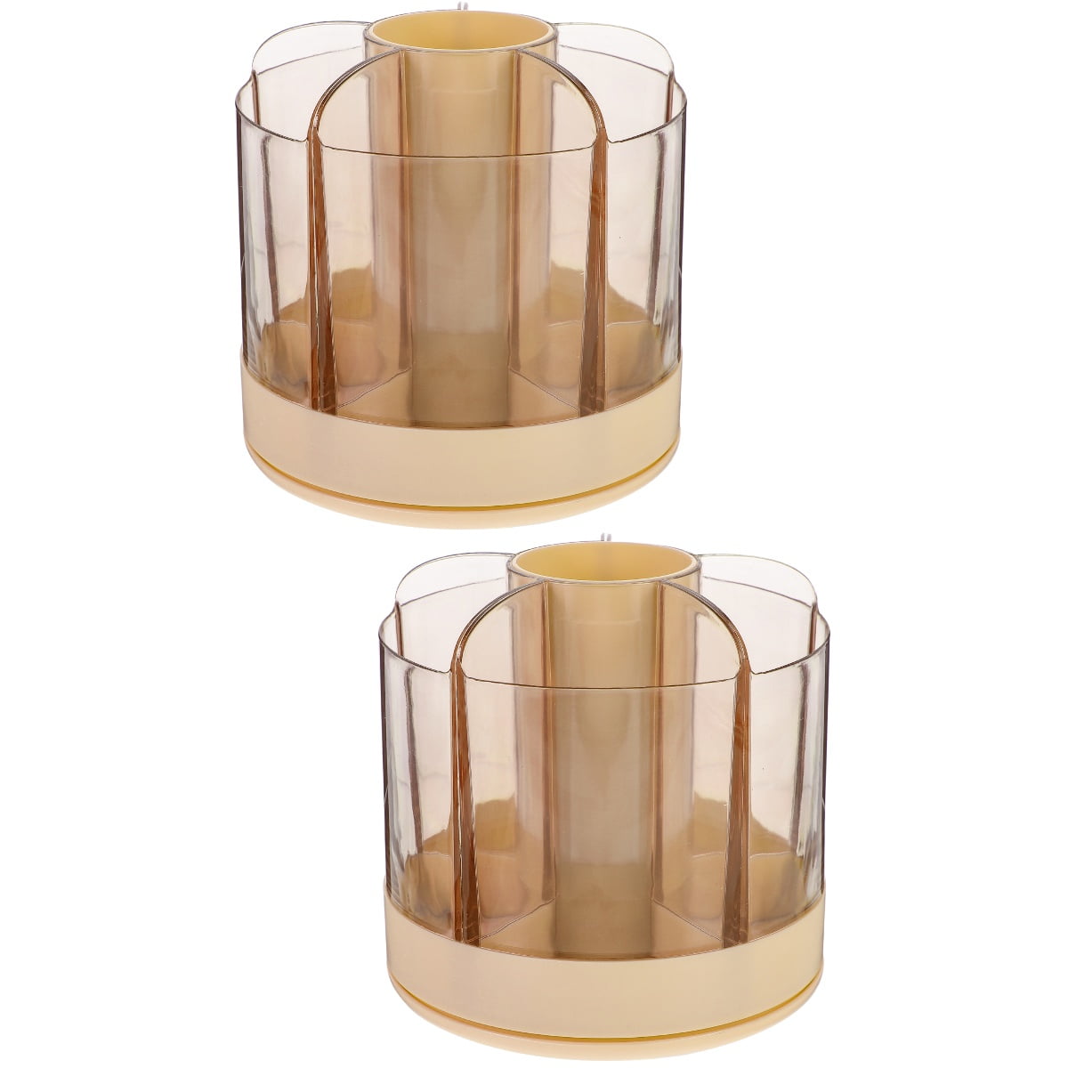 Set of 2 Divided Rotating Pen Holder for Desk Makeup Brush Organizer ...