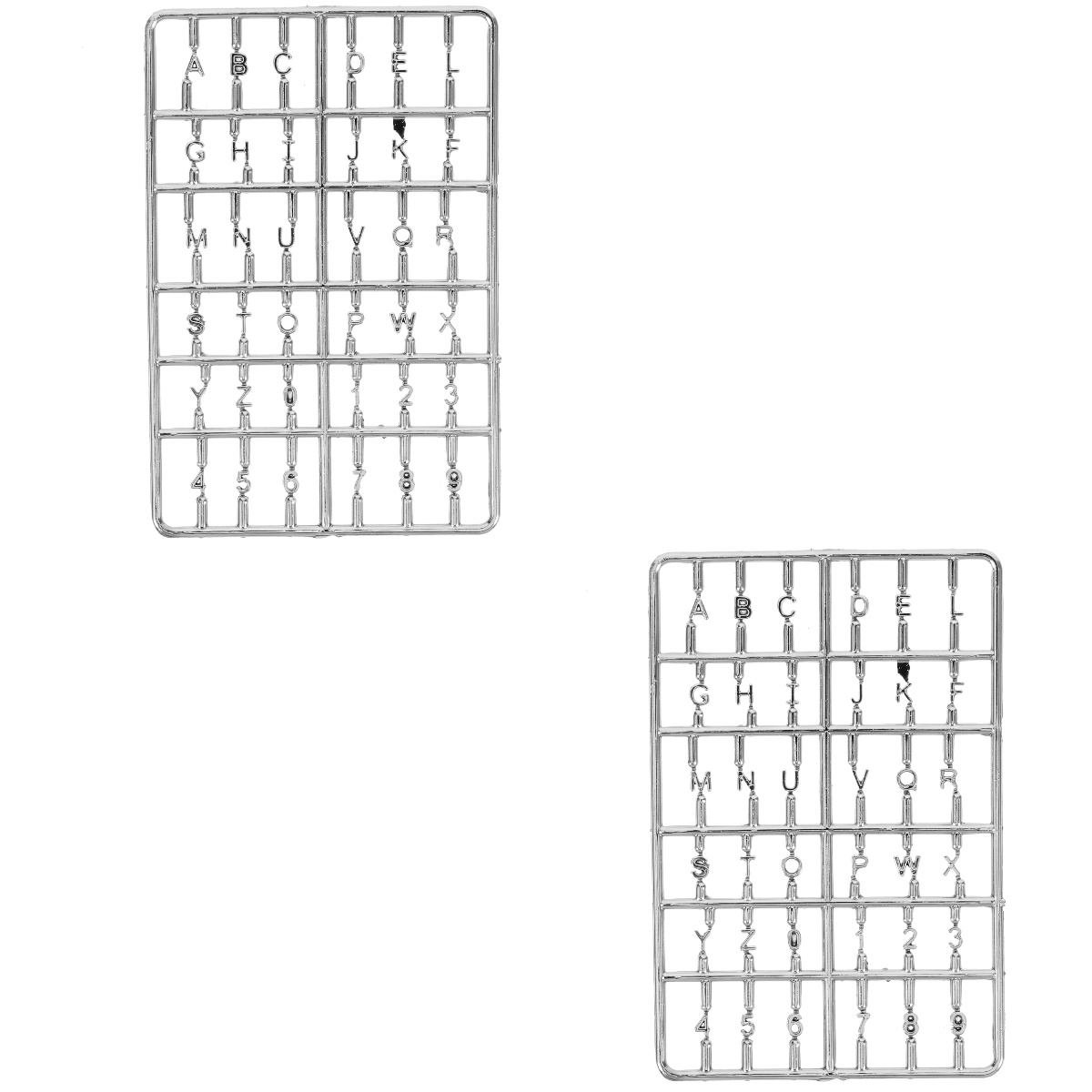 Set of 2 Miniature Alphanumeric Door Numbers for Dollhouse Decoration ...