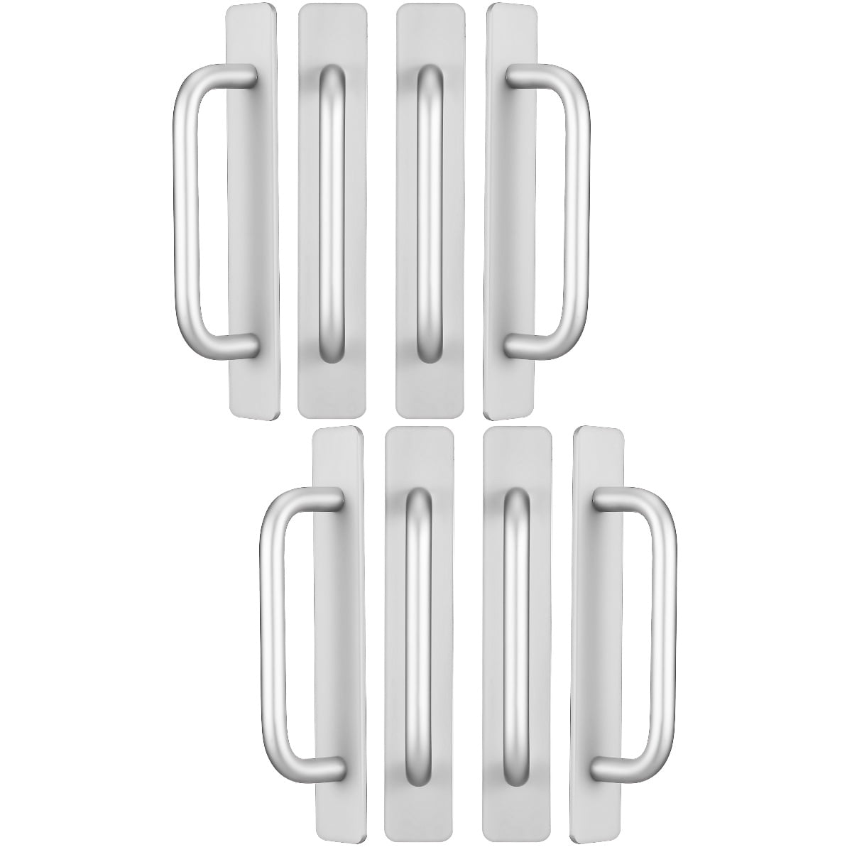 Set of 2 Door Push Handle Pull Plate Non-perforated (silver) - Walmart.com