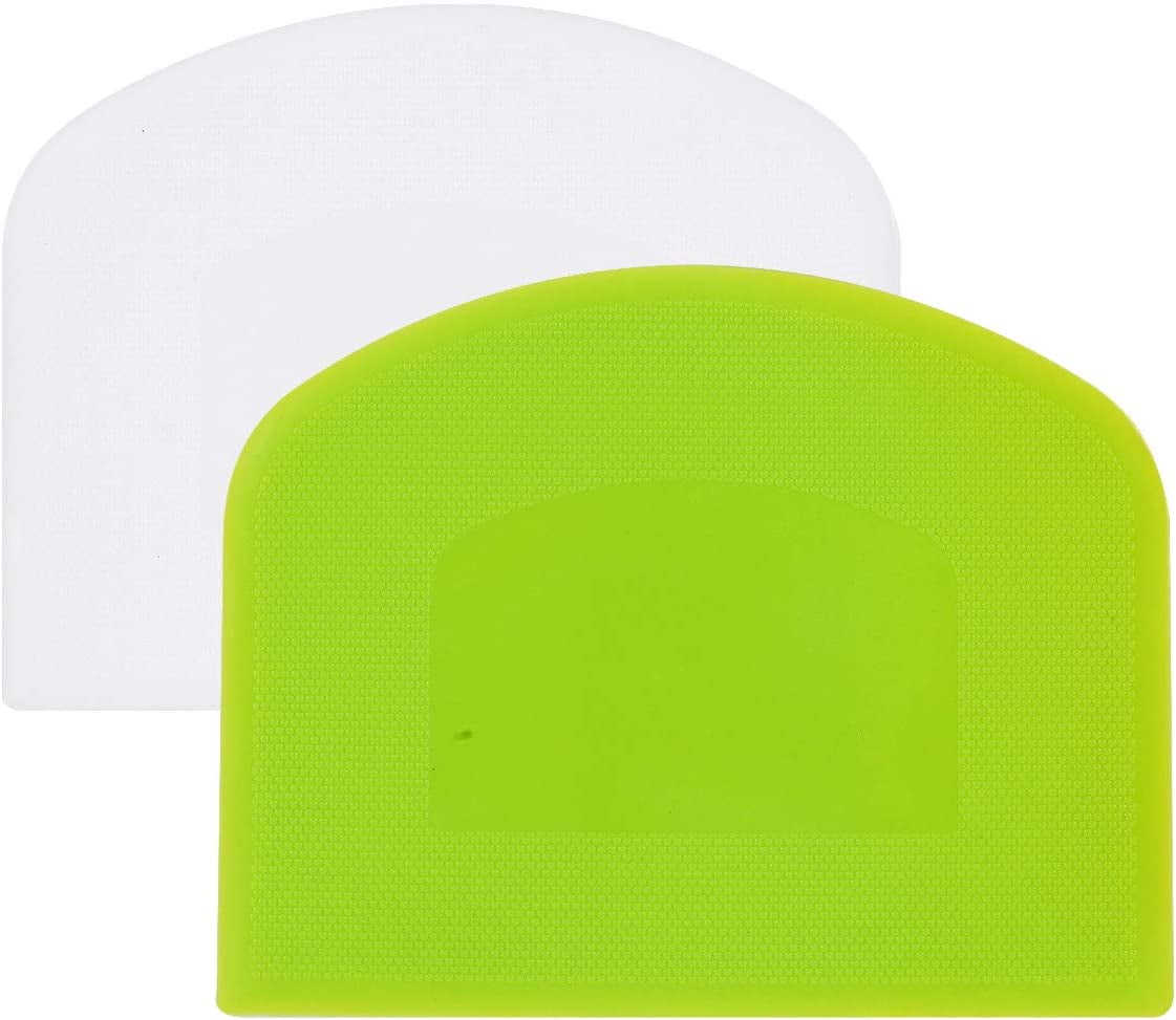 Set of 2 Dough Scrapers Bowl Scraper Plastic Pastry Bread Dough Cutter ...