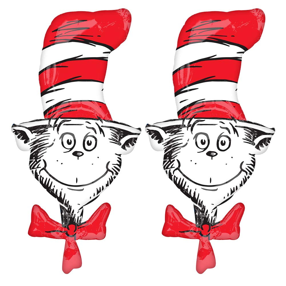 Set of 2 Dr Seuss Cat BSL1 in the Hat Jumbo 42" Foil Baby Shower ...