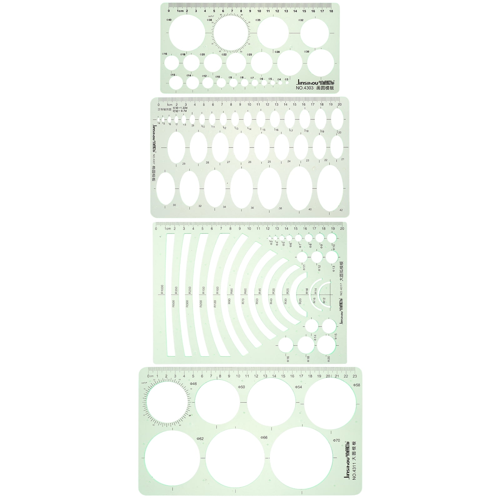 Set of 2 Drawing Templates Circle Stencil Ruler Architect's Tools ...