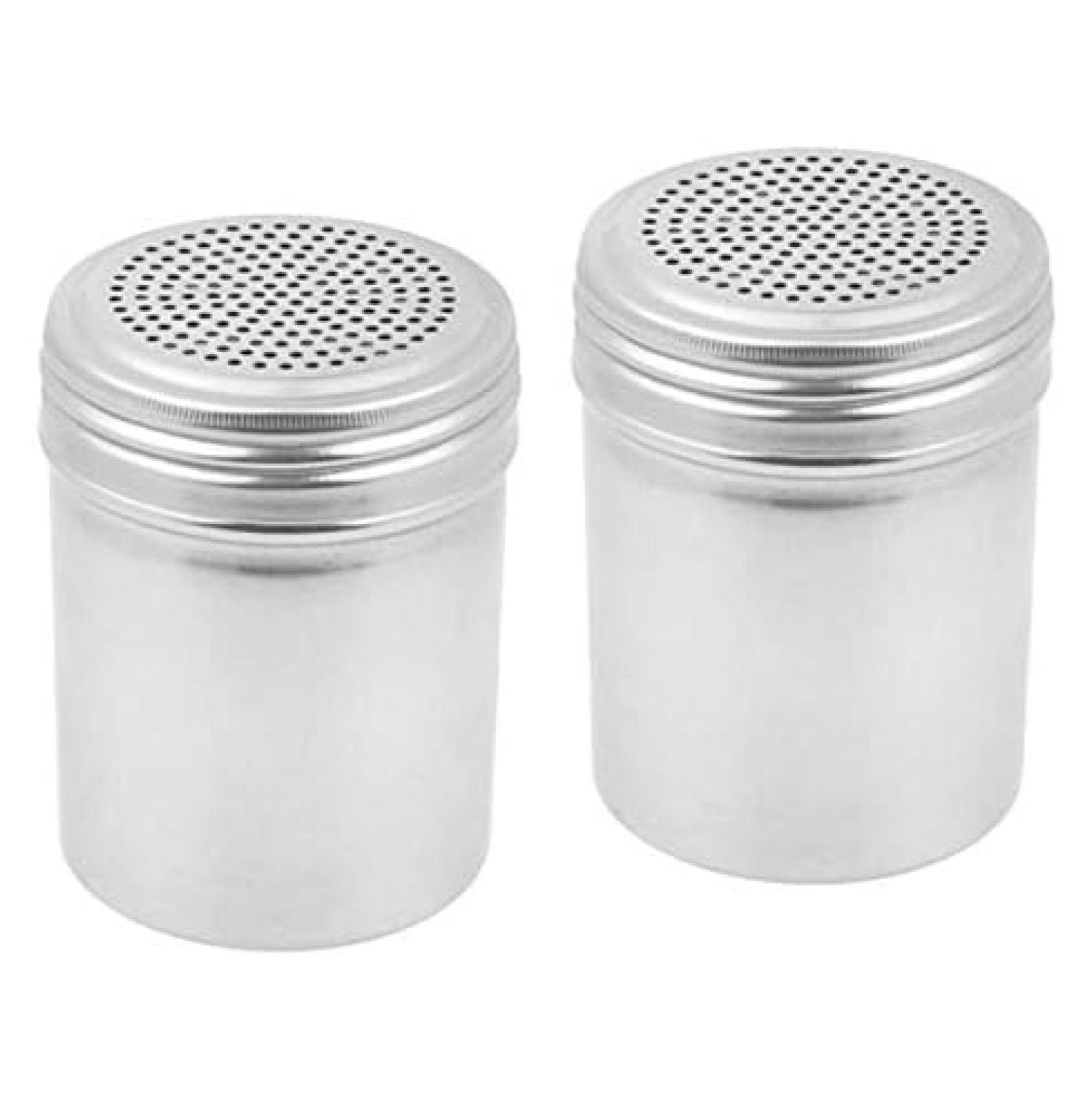 (Set of 2) Dredge Shakers 10 oz, Stainless Steel Shakers Baking/Cooking ...