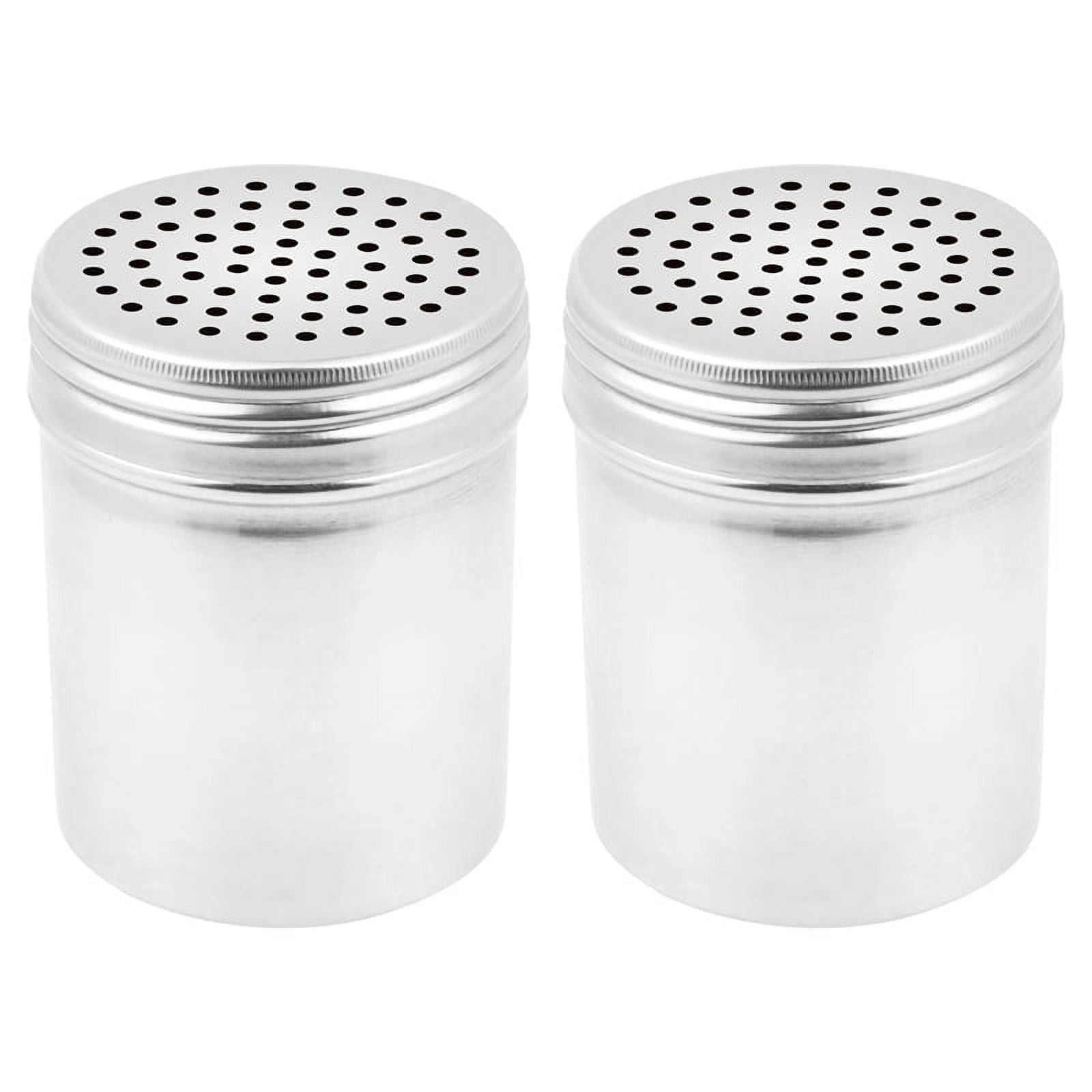 (Set of 2) Dredge Shakers 10 oz, Stainless Steel Spice Baking/Cooking ...