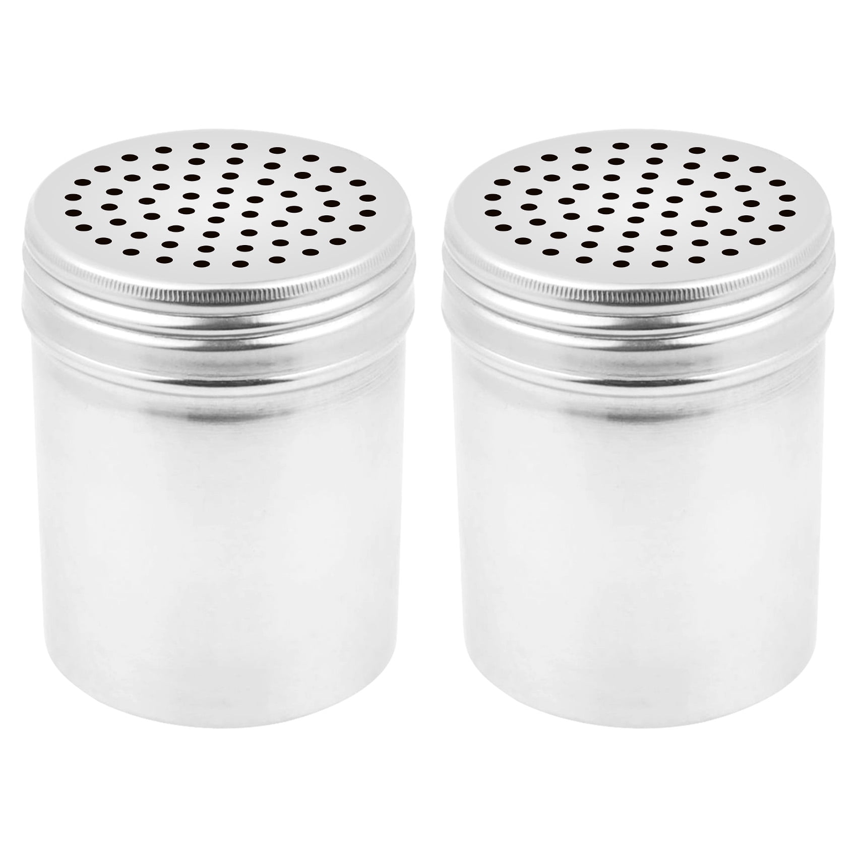 (Set of 2) Dredge Shakers 10 oz, Stainless Steel Spice Baking/Cooking ...