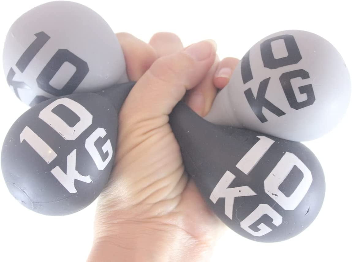 Set of 2 Dumbbell Soft Doh Filled Stress Ball - Dumbell Weights Squishy ...