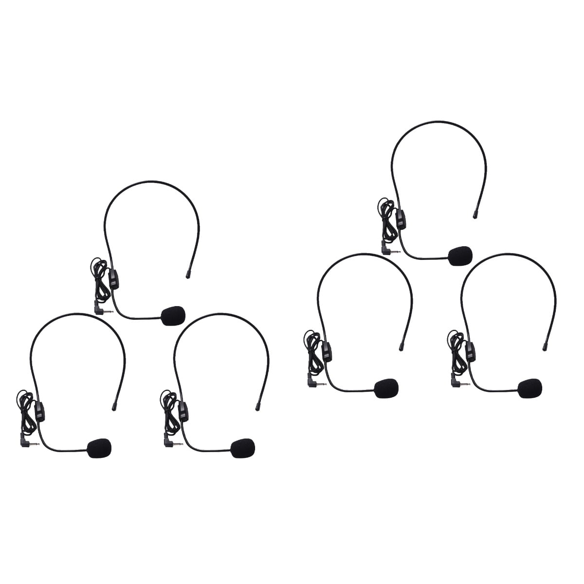 Set of 2 Ear Hook Mic Wired with Microphone Microphones Black - Walmart.com