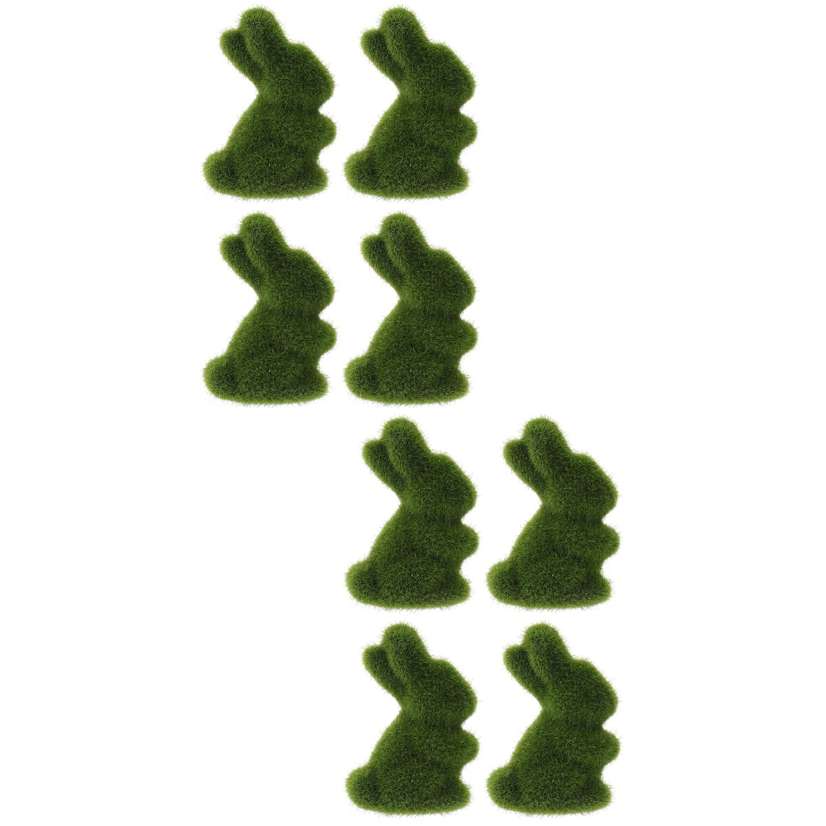 Set of 2 Easter Bunny Garden Decoration Flocked Rabbit Statue - Walmart.com