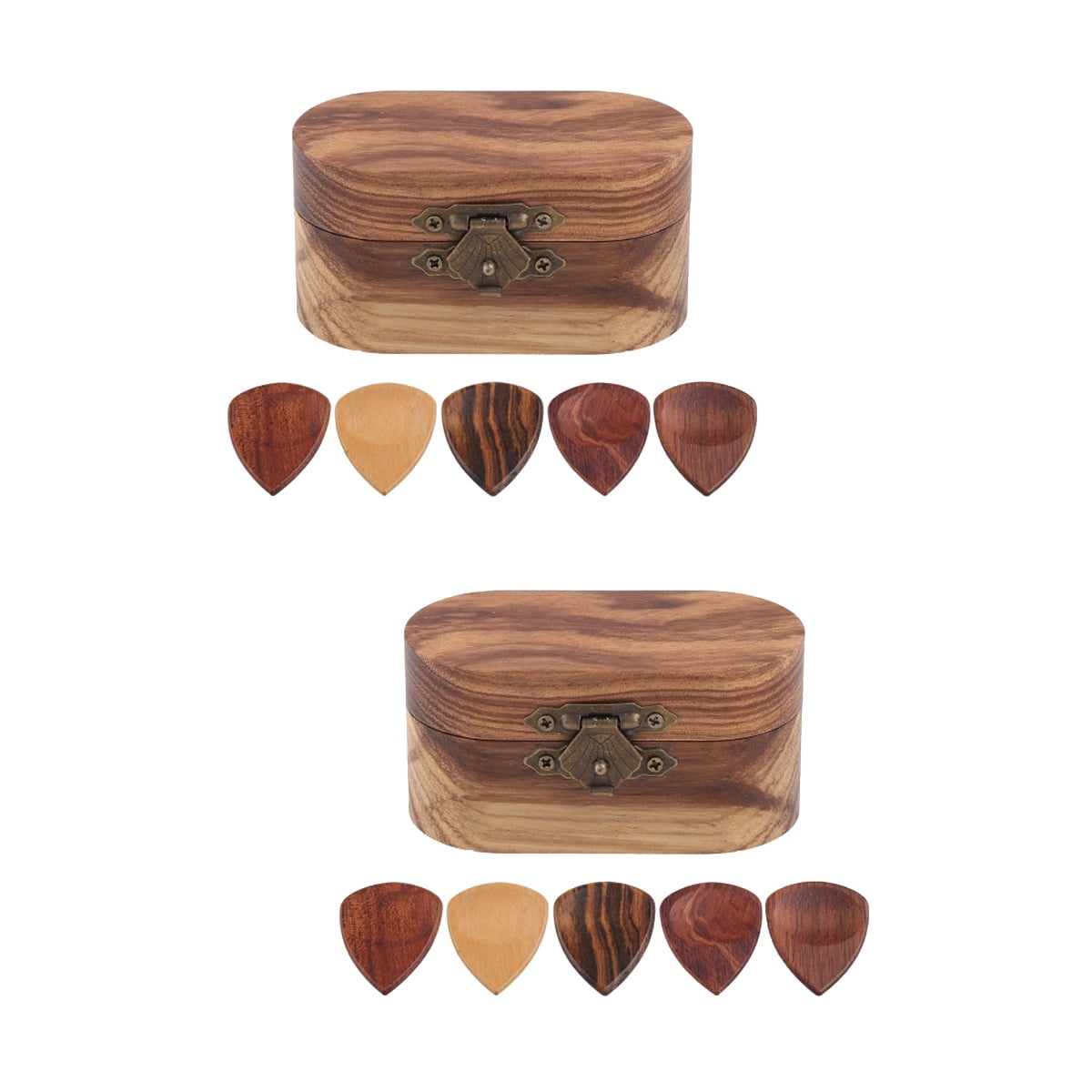 Set of 2 Electric Guitar Case Plectrum Pick Box Holder Rack Organizer ...