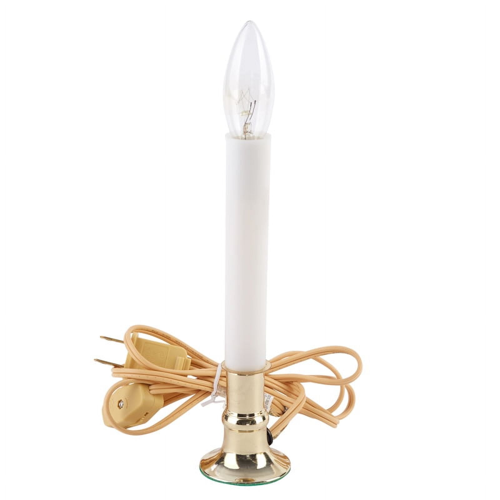 Set of 2 Electric Welcome Lamps with White Sleeves and Brass Base ...
