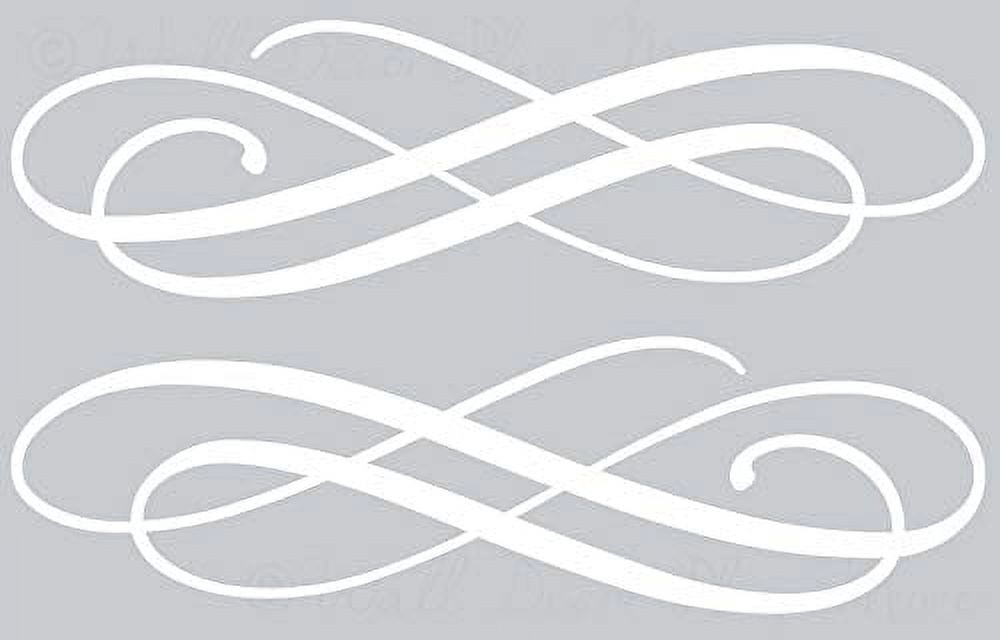 Set of 2 Elegant Swirls Vinyl Wall Decals Home Decor Stickers, 11.5x3 ...
