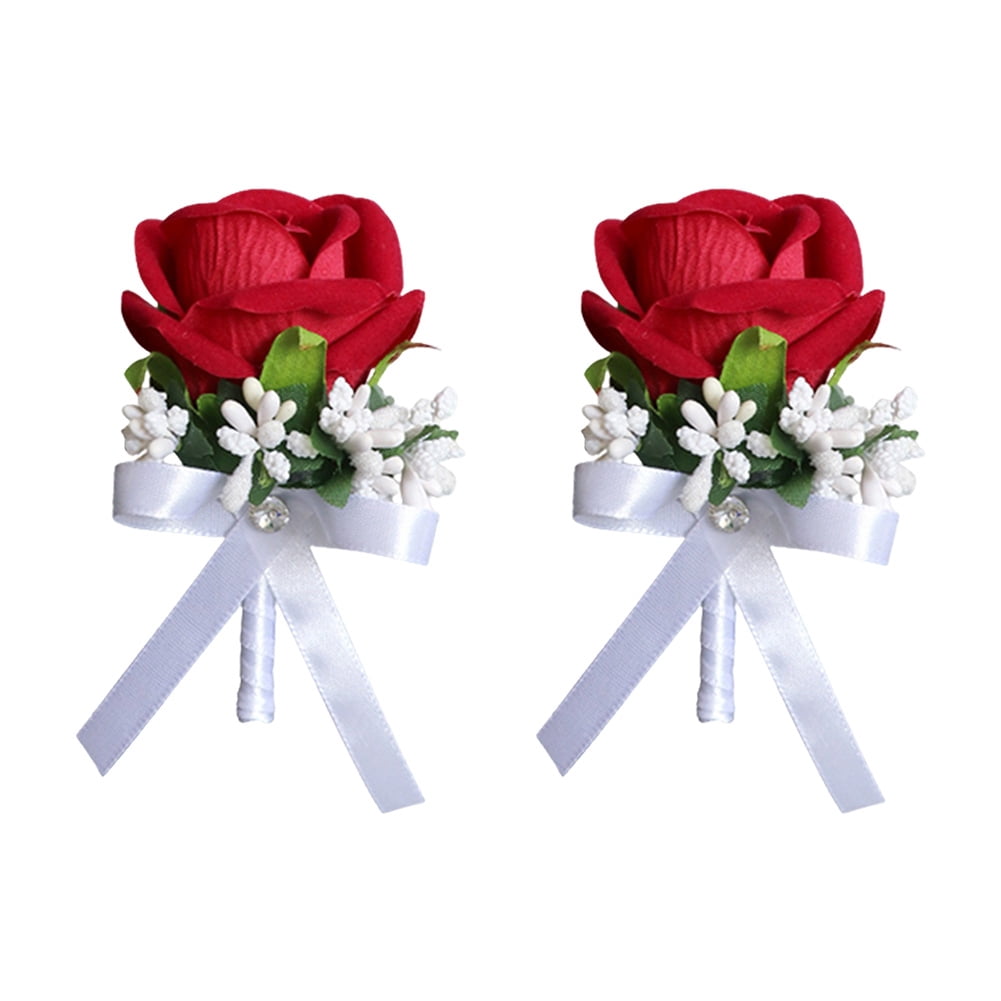 Set of 2 Elegant Wedding Flowers Accessory Set Artificial Velvet Floral ...