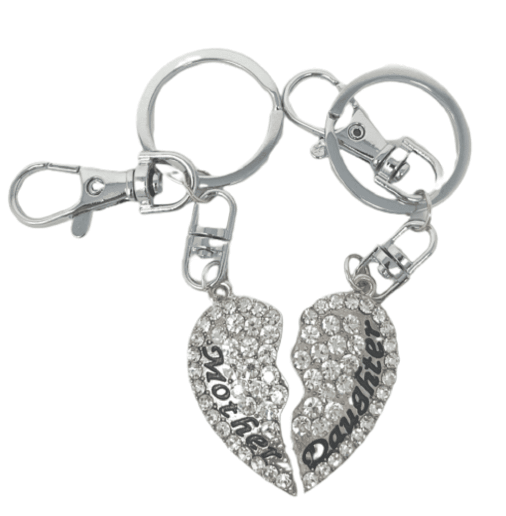 Set of 2 Elegant and Classic Heart Shaped Silver and Clear Rhinestone ...