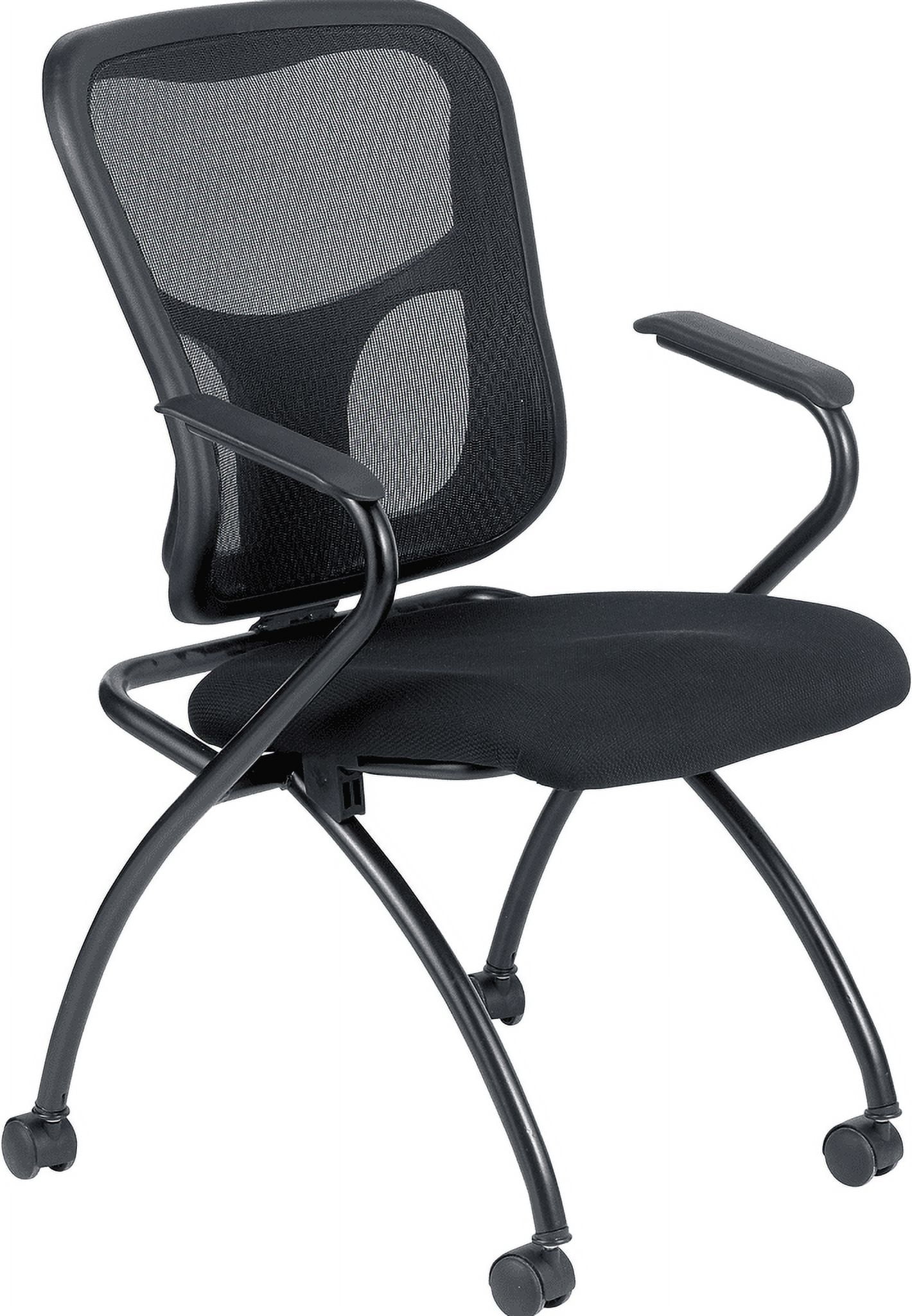 Set of 2 Ergonomic Black Mesh Rolling Arm Chairs - Walmart.com