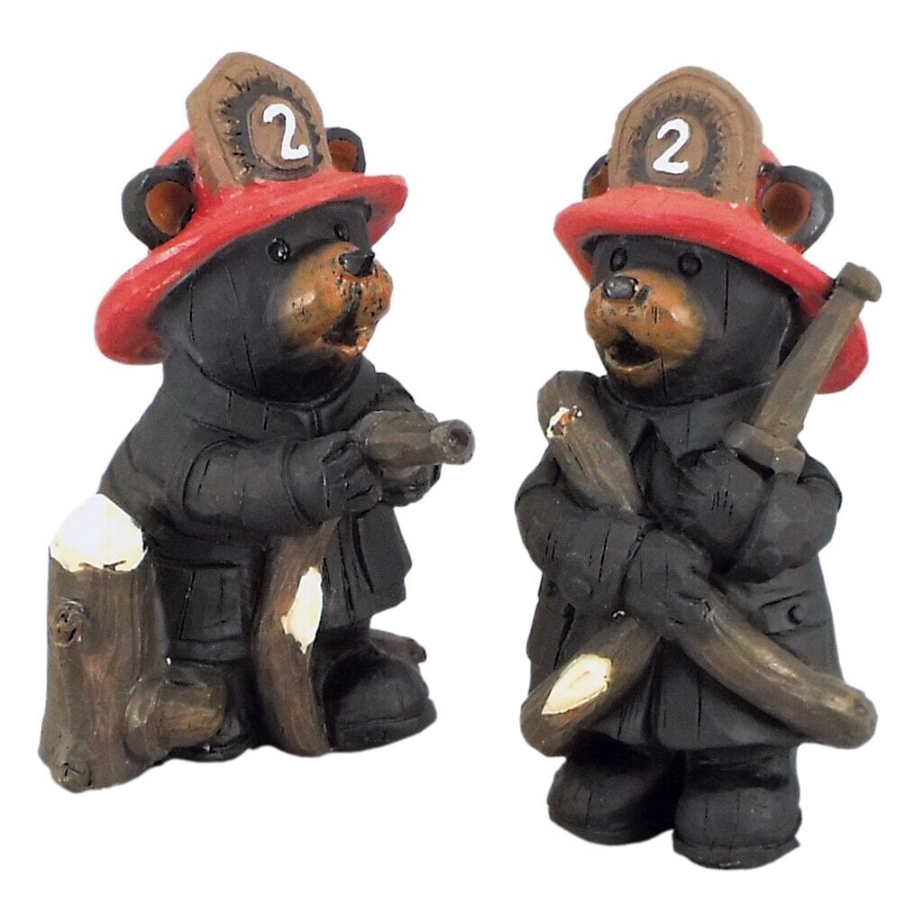 Lipco 18611 Fire Fighter Bear Figurine, Set of 2 - Walmart.com