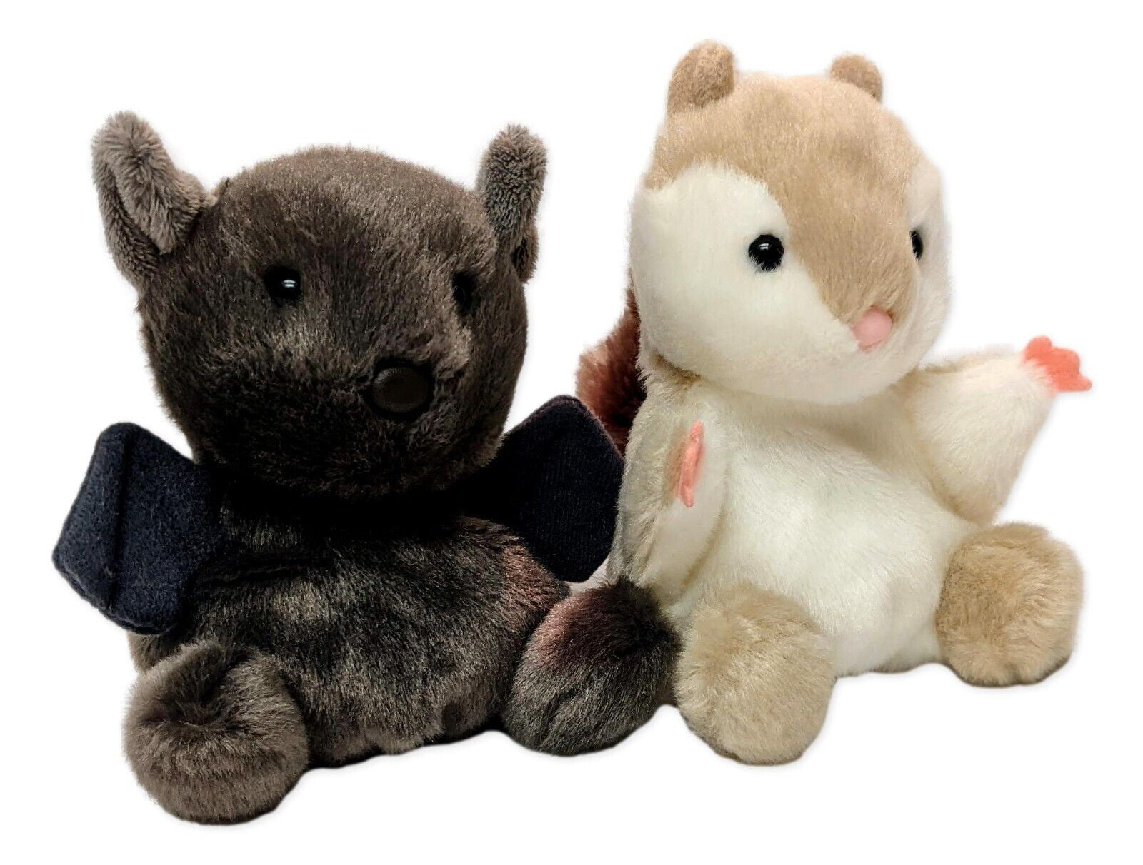 Set of 2 FLAPS FLYING SQUIRREL & LUNA BAT Palm Pals 5" Stuffed Plush ...