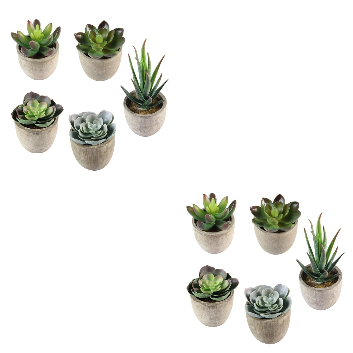 Set of 2 Faux Succulent Fake Plant Simulation Planter Plants - Walmart.com