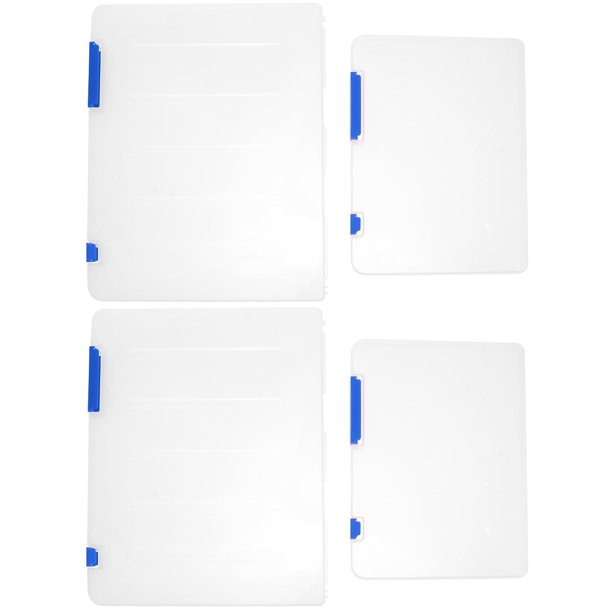 Set of 2 File Storage Box Paper Organizer Holder for Desk Office Blue ...
